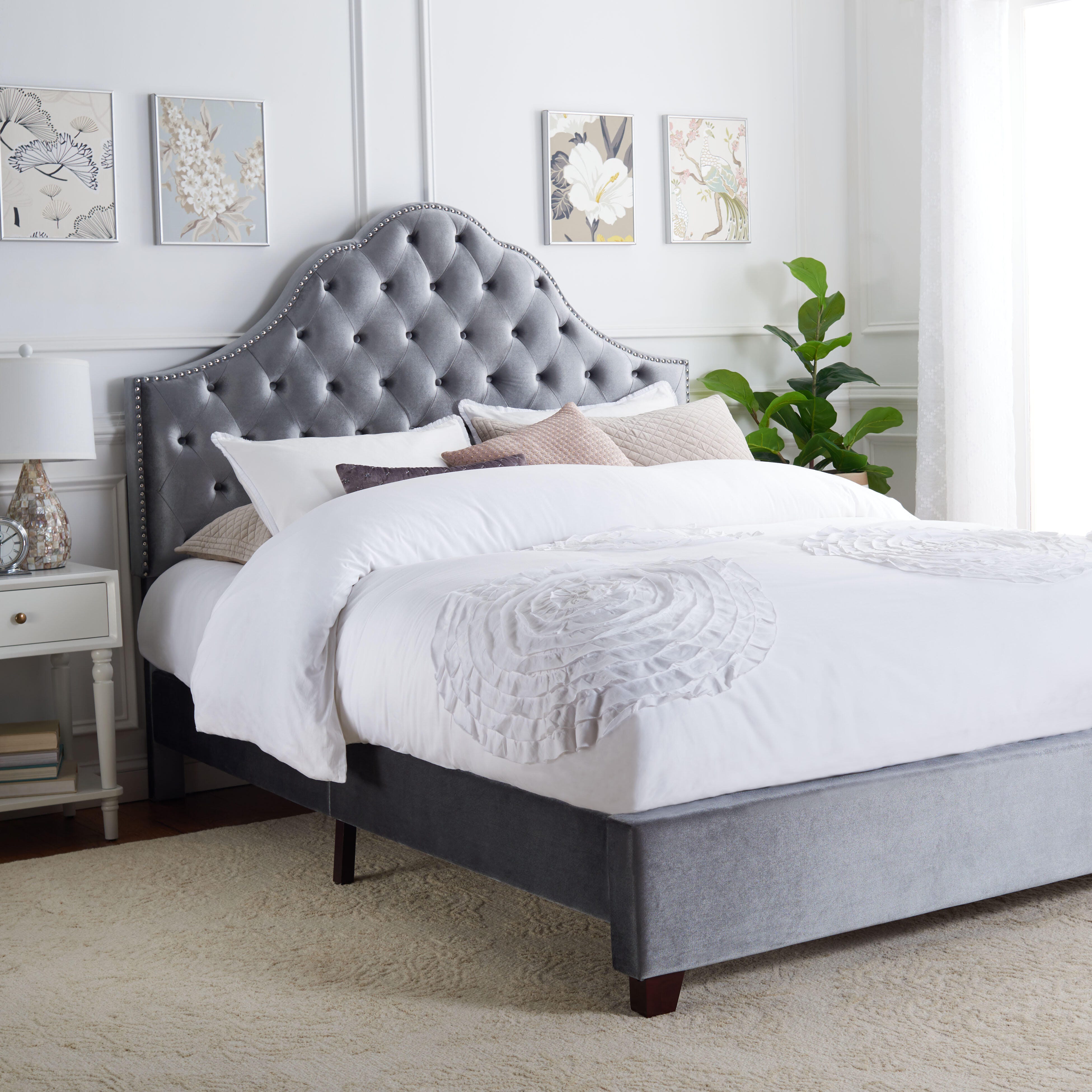 Click here for Beckham Full Bed  Light Gray prices