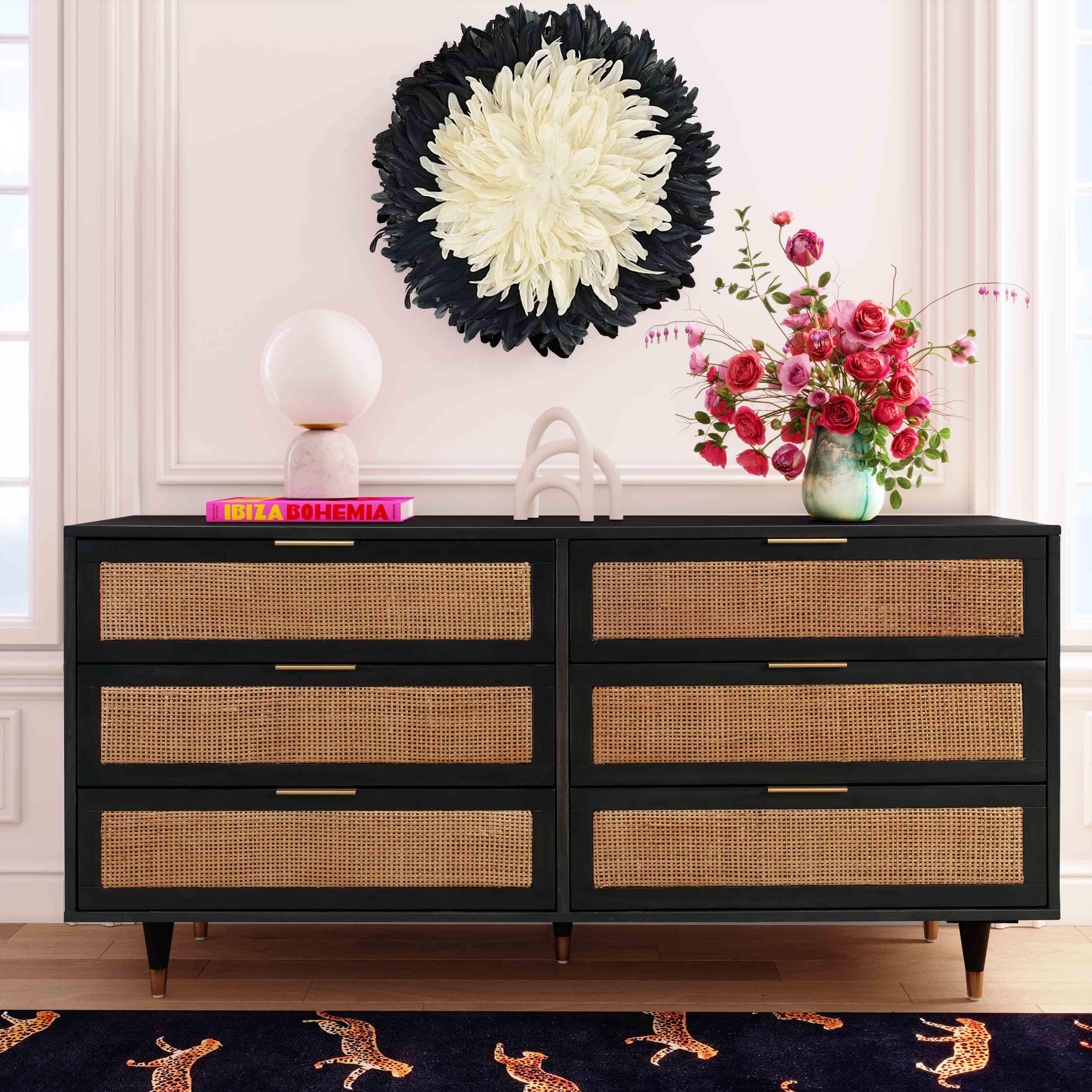 Click here for TOV Funiture Sierra Noir 6 Drawer Dresser  Black/B... prices