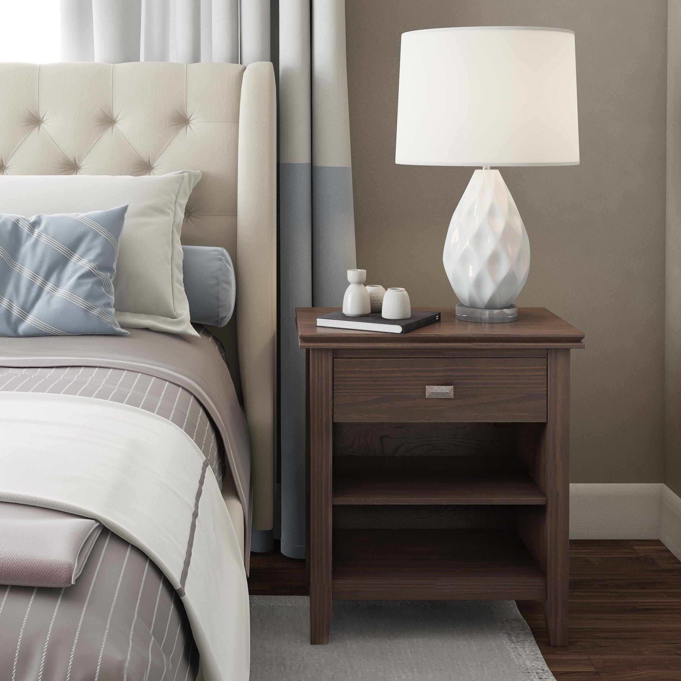 Click here for Simpli Home Artisan 24 1 Drawer Nightstand  Warm W... prices