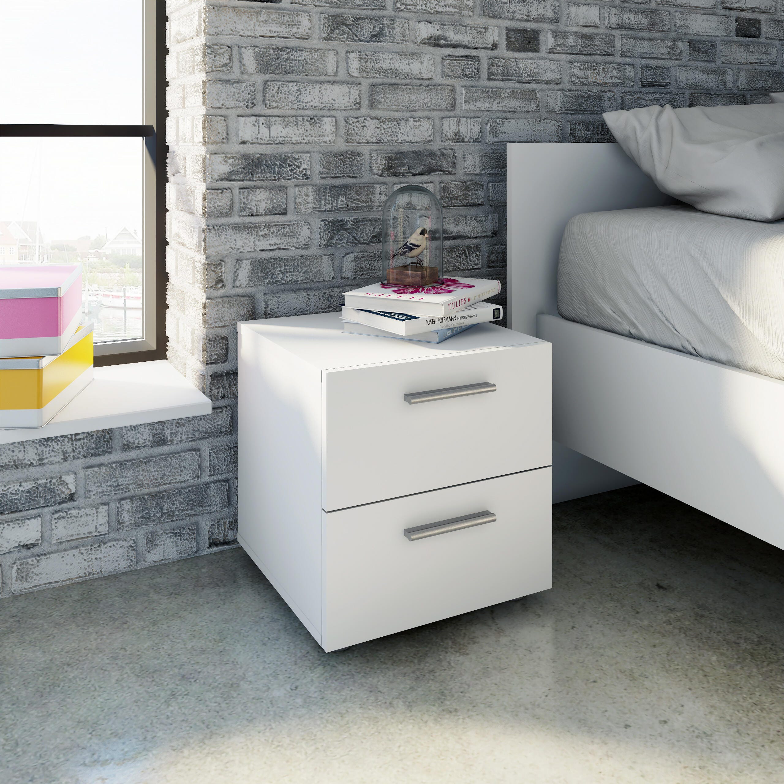 Click here for Austin 2 Drawer Nightstand  White prices