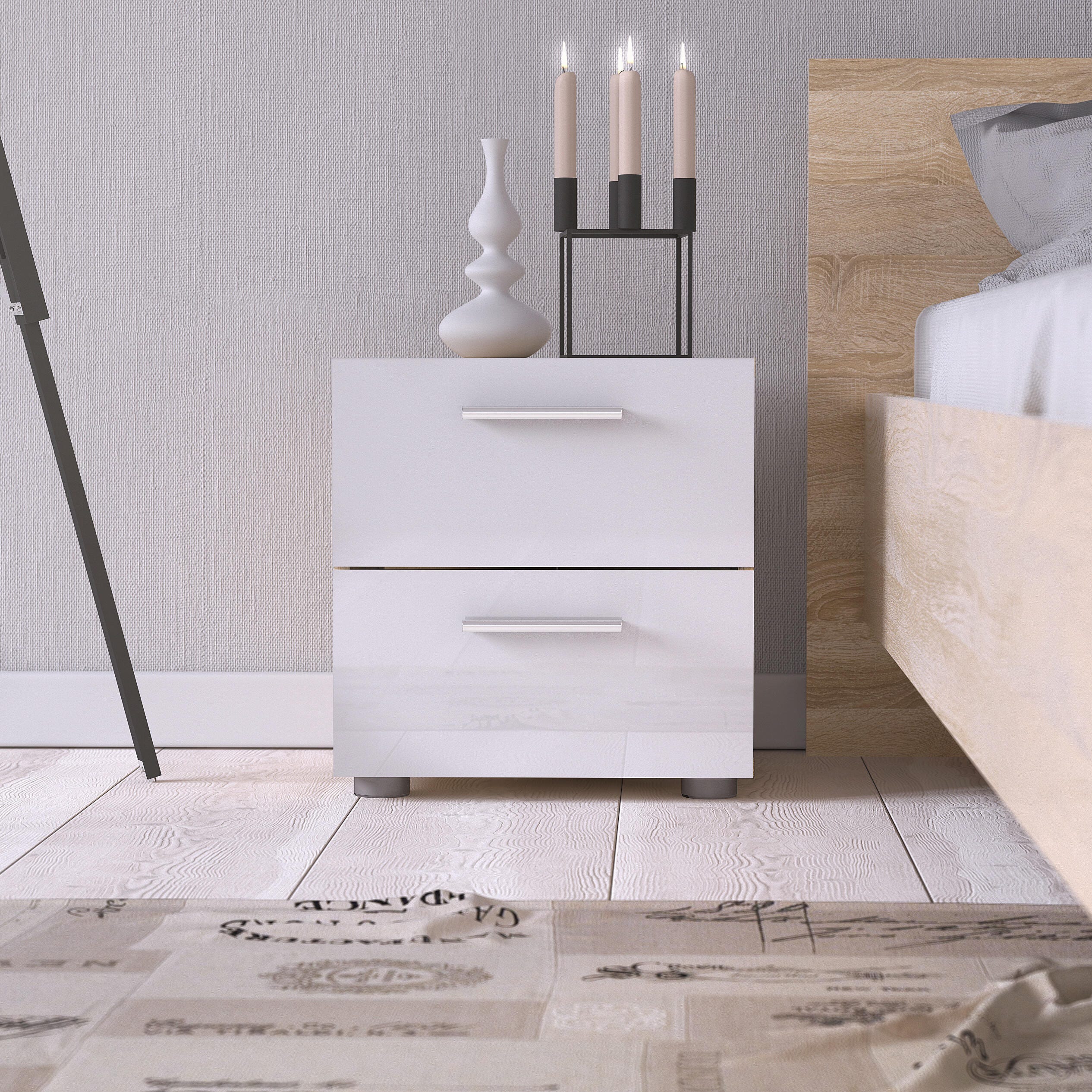 Click here for Austin 2 Drawer Nightstand  Oak/White prices