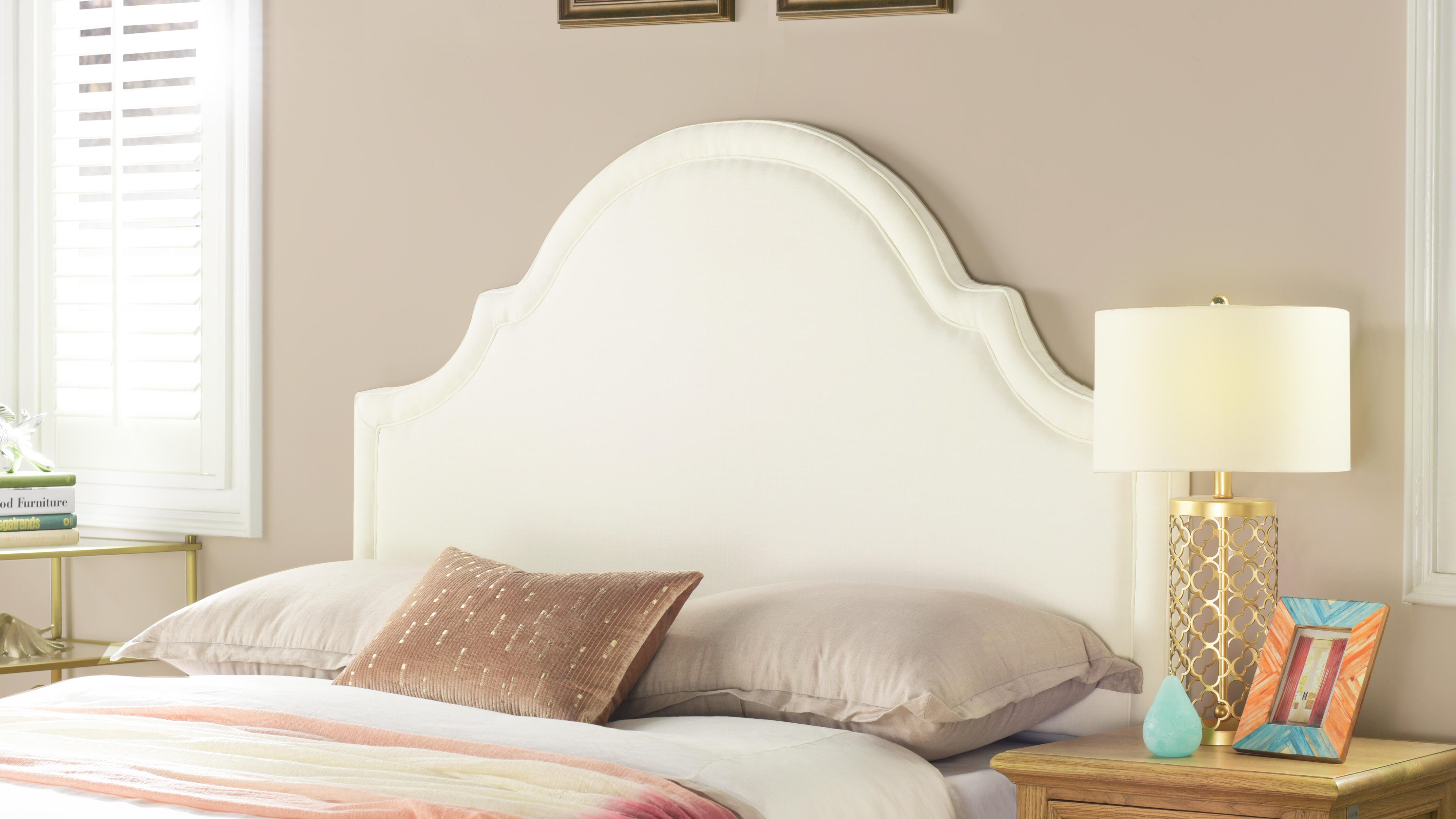 Click here for Catherine Upholstered Queen Headboard  White prices