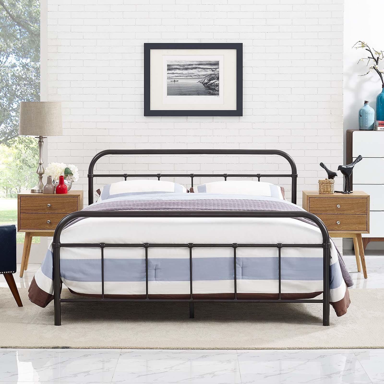 Click here for Maisie Metal Platform Bed  Brown prices