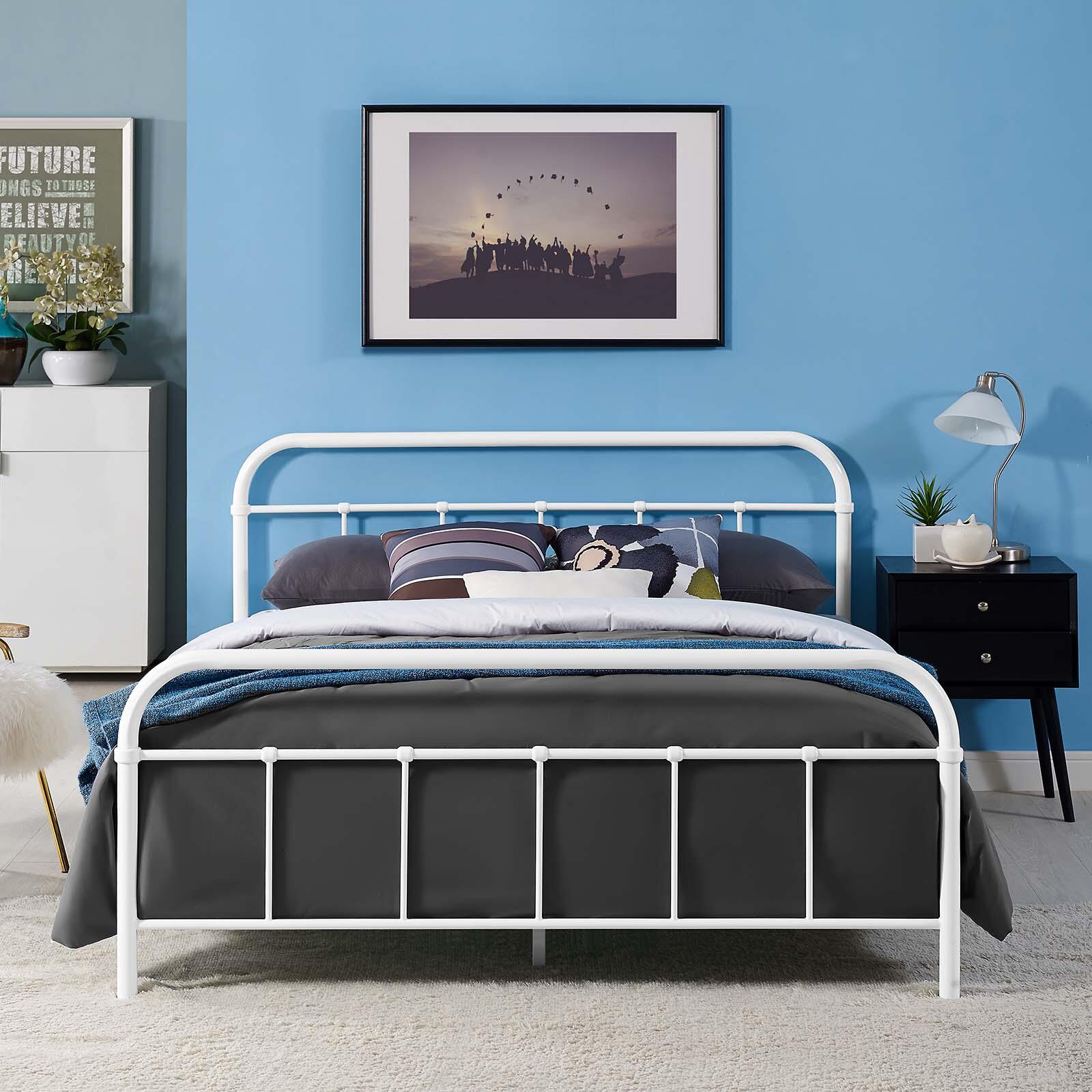Click here for Maisie Queen Metal Platform Bed  White prices