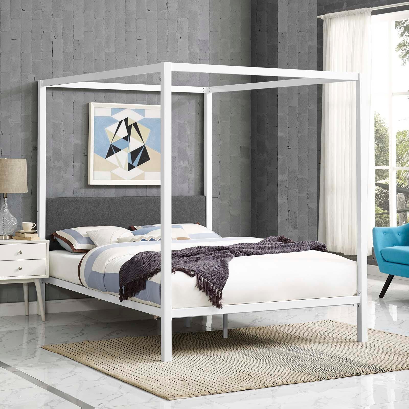 Click here for Raina Canopy Bed  White/Gray prices