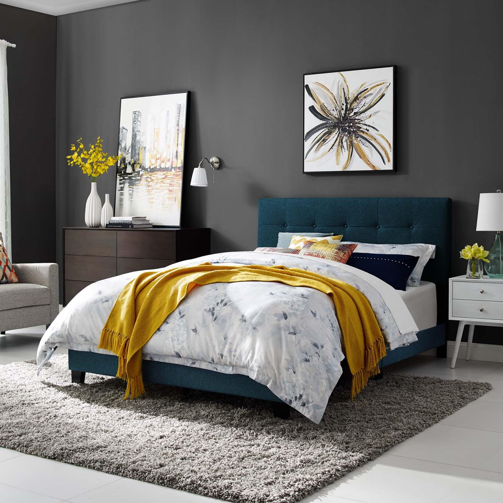 Click here for Amira King Upholstered Bed  Azure prices