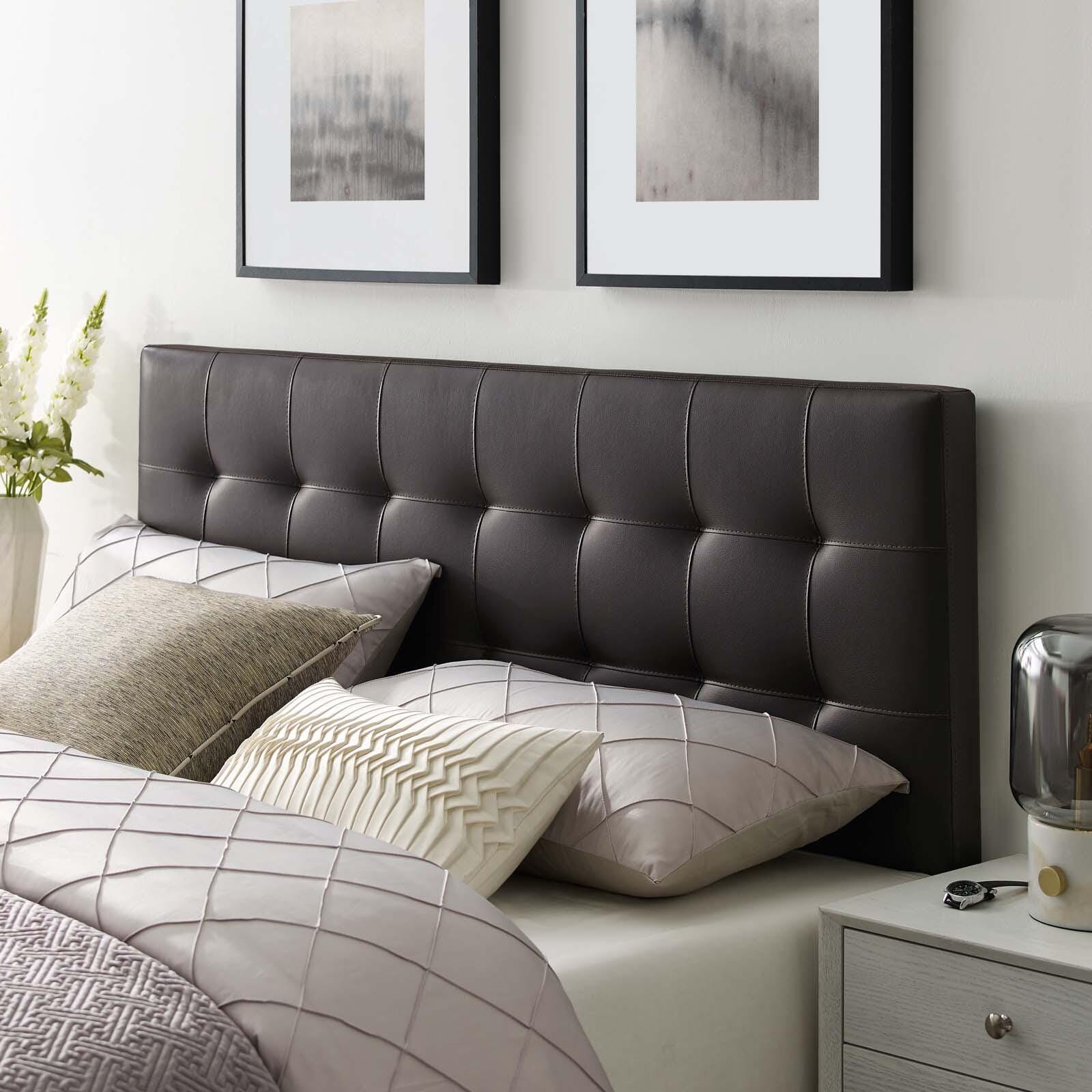 Click here for Lily Queen Upholstered Vinyl Headboard  Brown prices