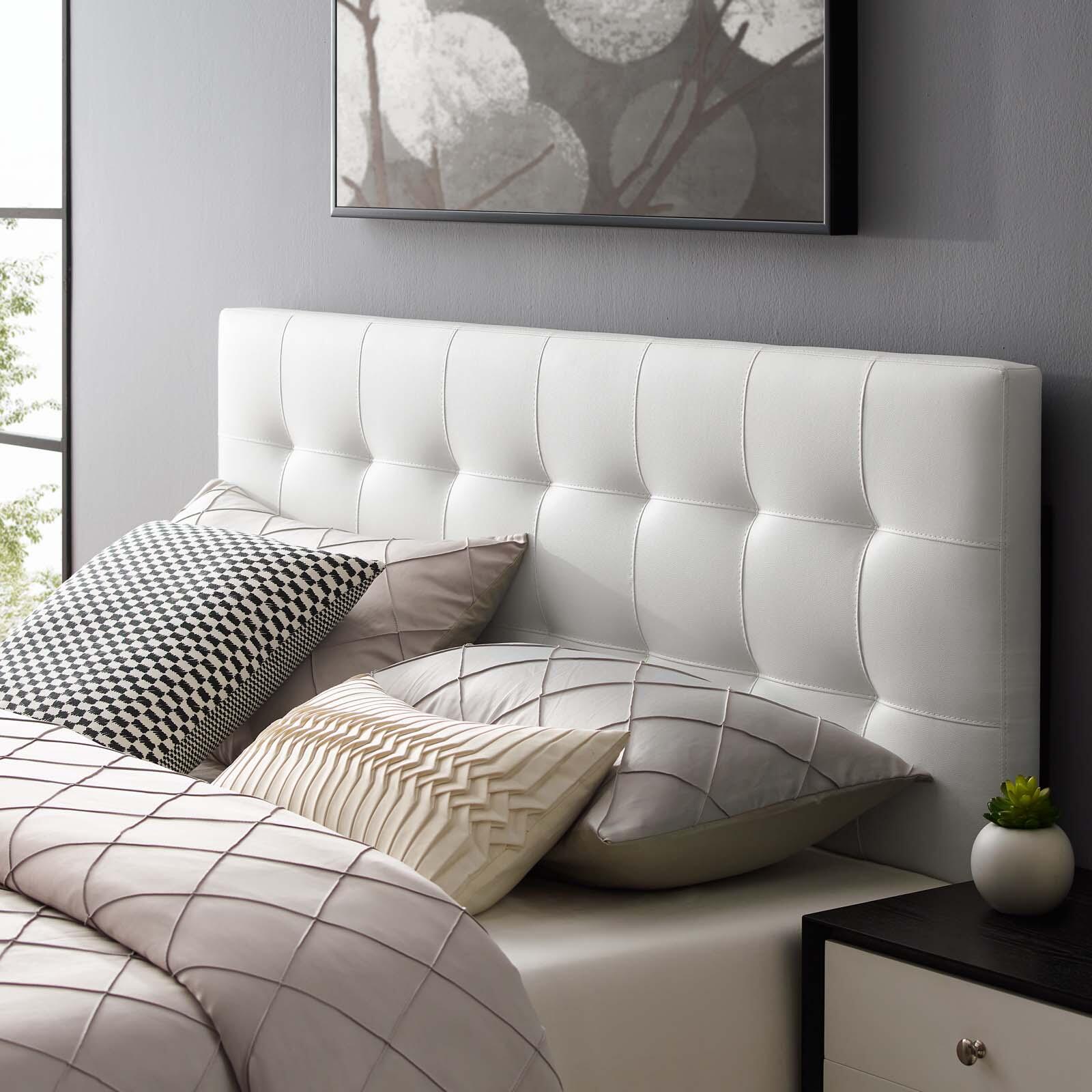 Click here for Lily Queen Upholstered Vinyl Headboard  White prices