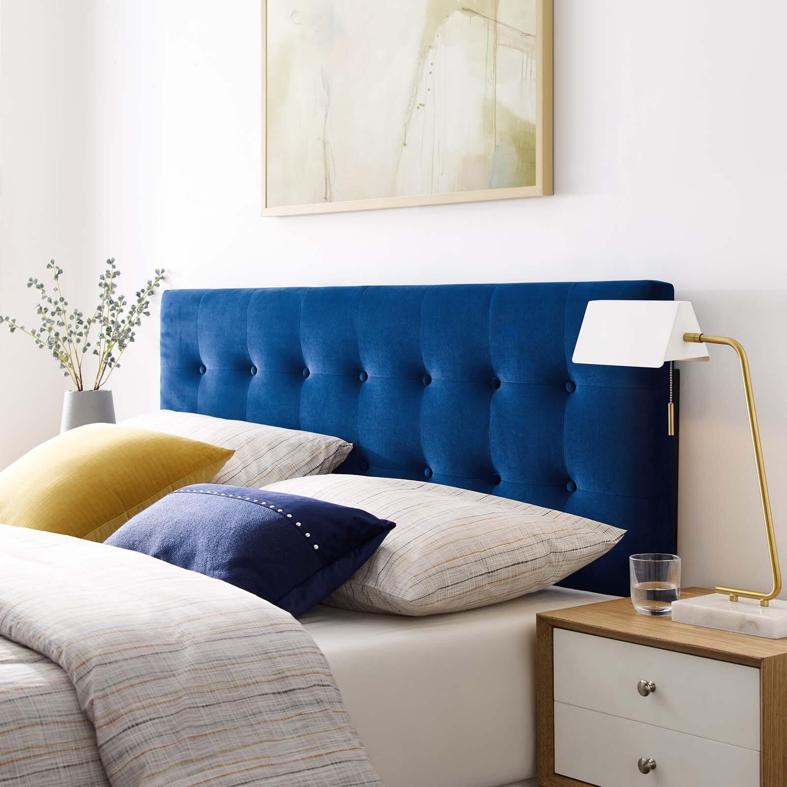 Click here for Emily Biscuit Tufted Velvet Headboard  Navy prices