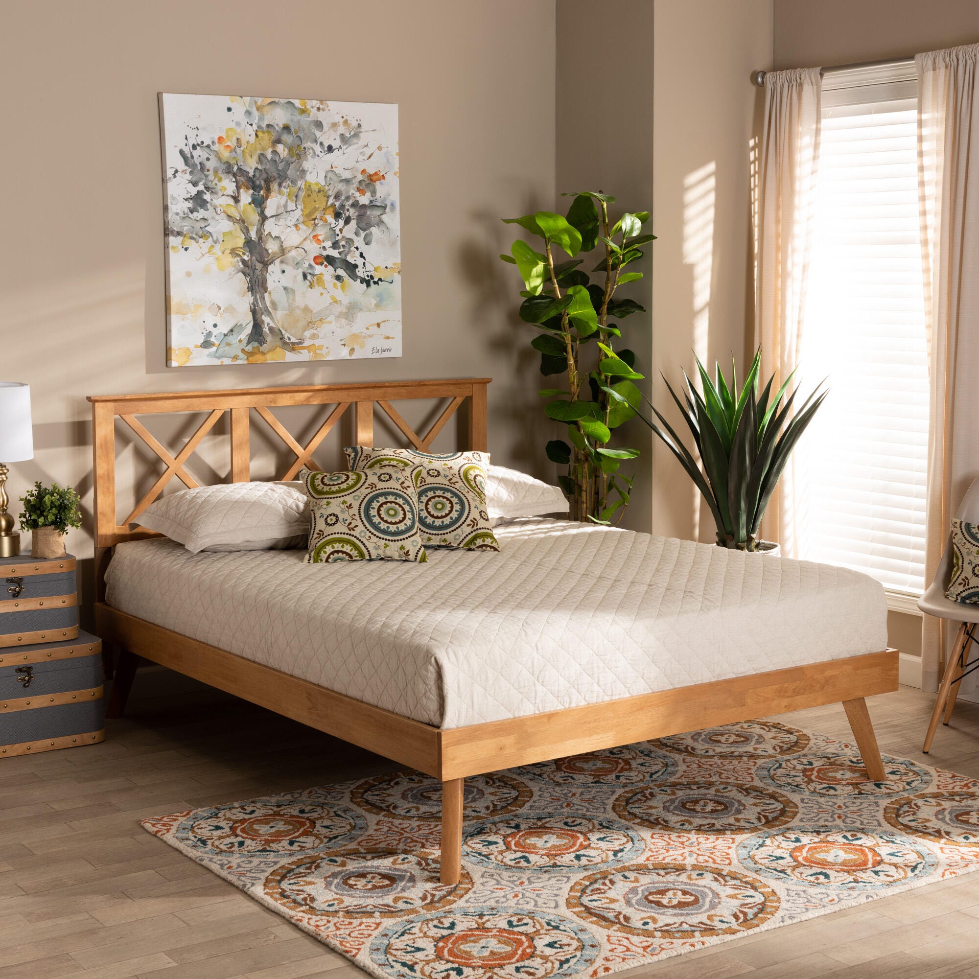 Click here for Baxton Studio Galvin Queen Platform Bed  Brown prices