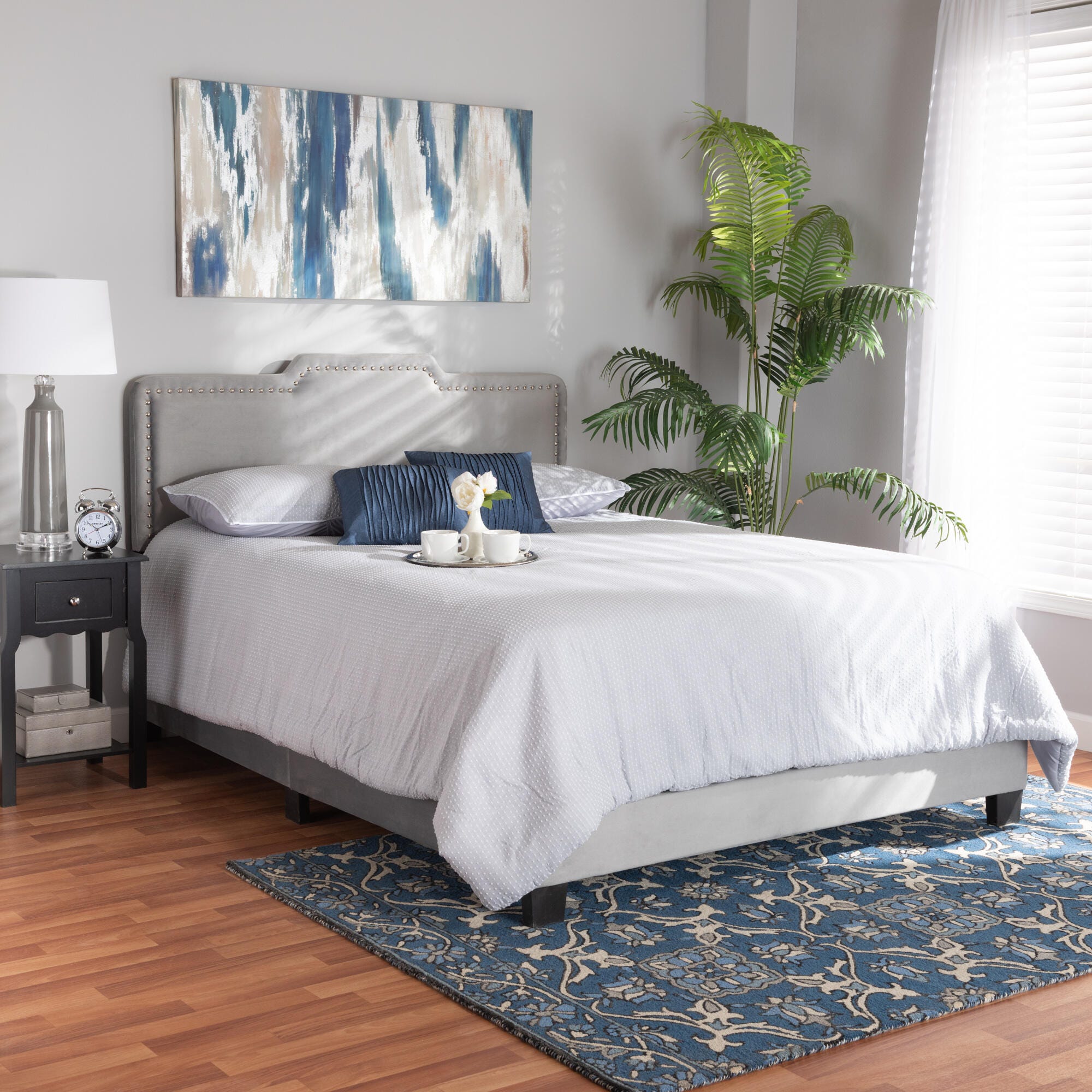 Click here for Baxton Studio Benjen Upholstered Queen Panel Bed... prices