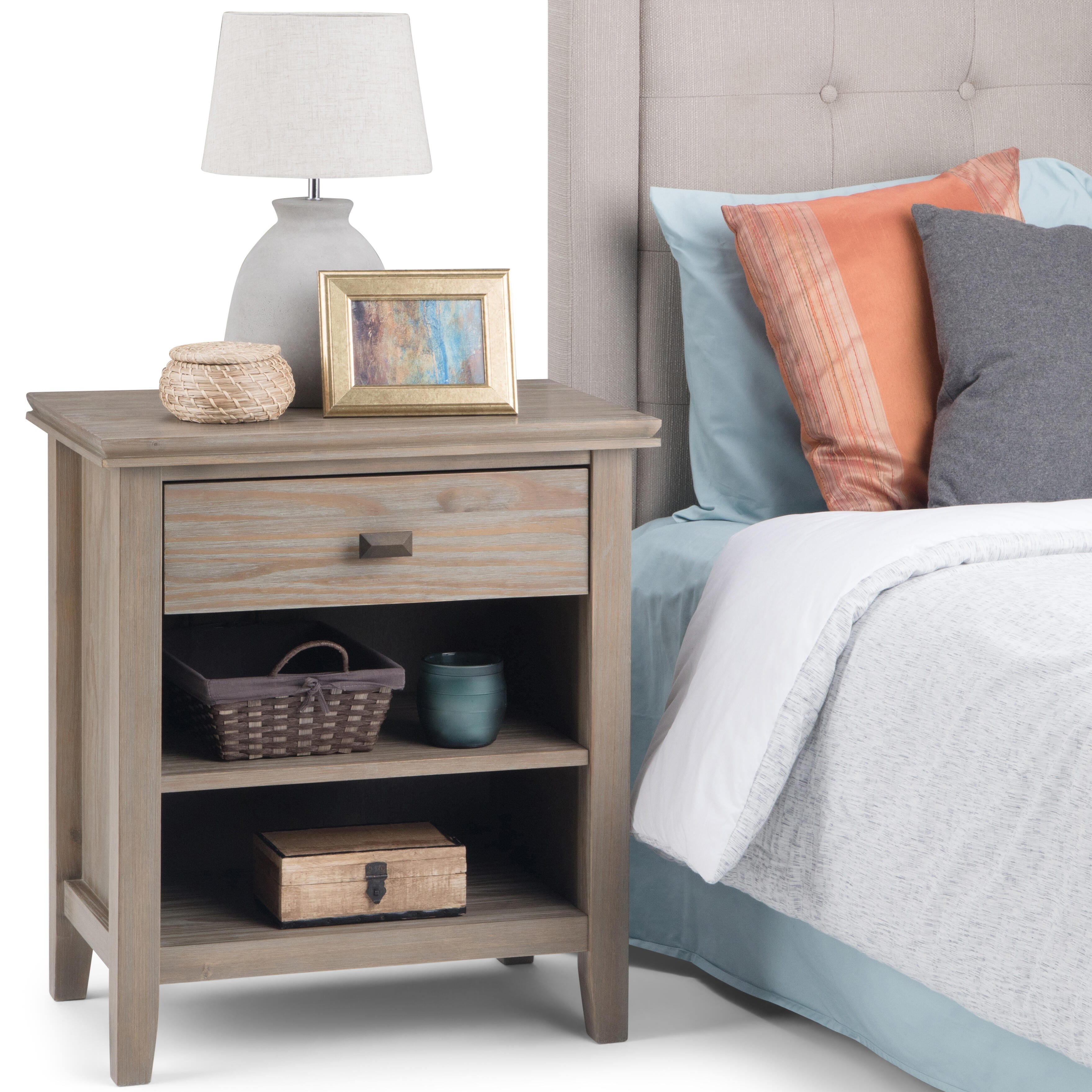 Click here for Simpli Home Artisan 24 1 Drawer Nightstand  Distre... prices