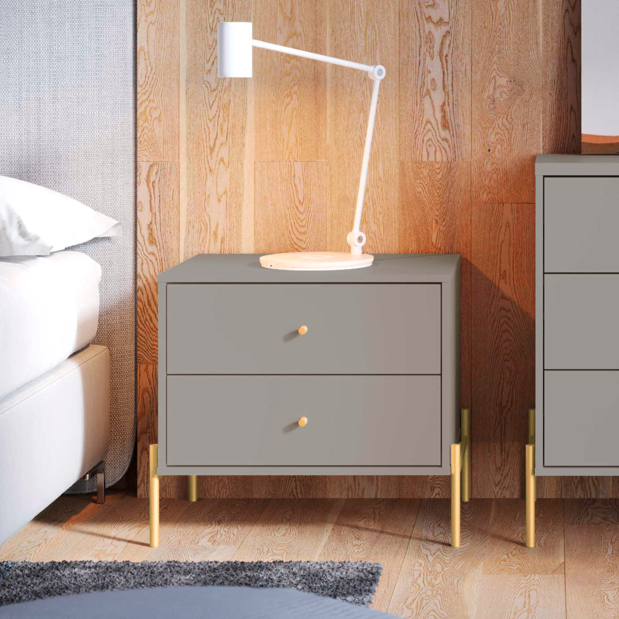 Click here for Manhattan Comfort 25 2 Drawer Nightstand  Gray prices
