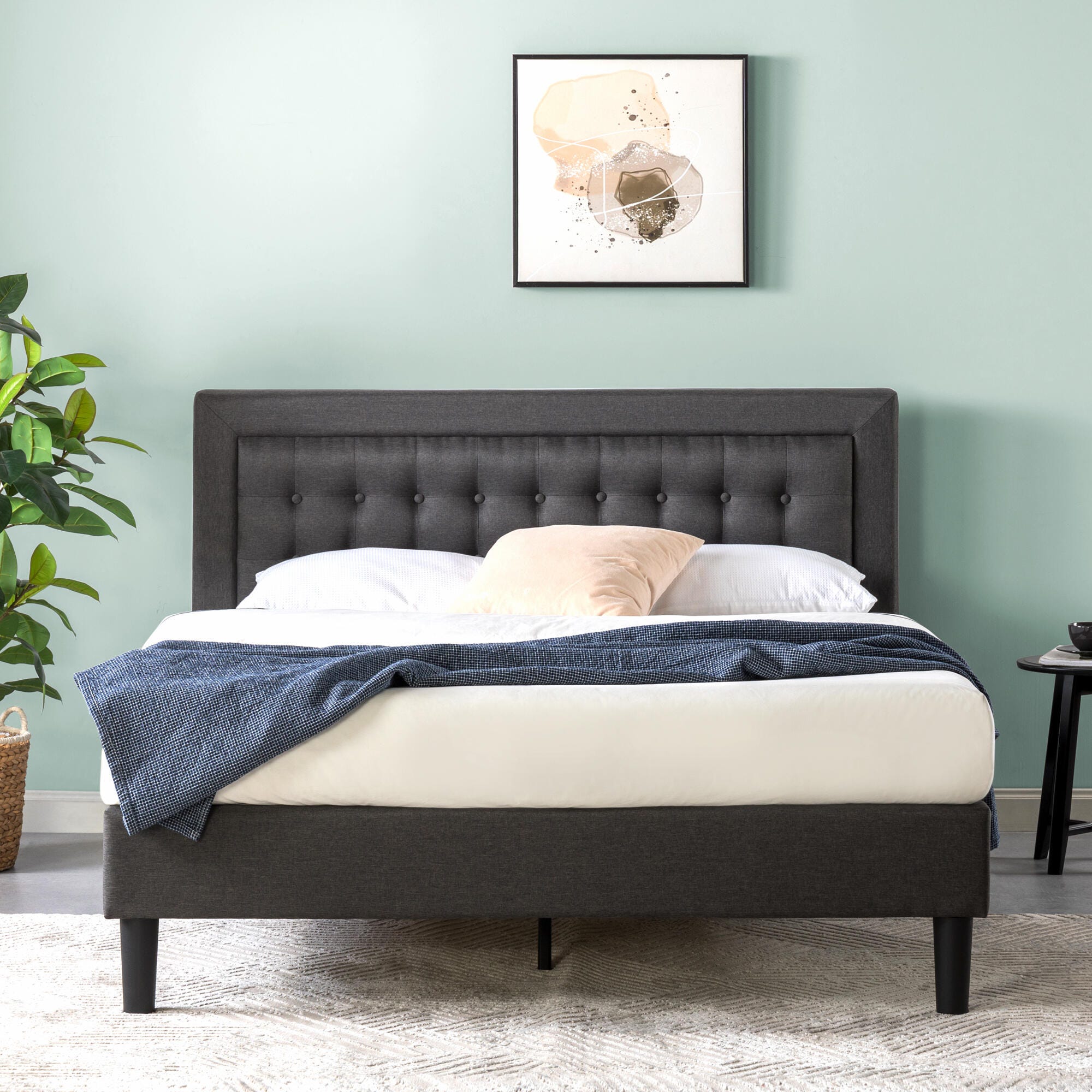 Click here for ZINUS Platform Queen Bed Frame with Headboard  Dar... prices