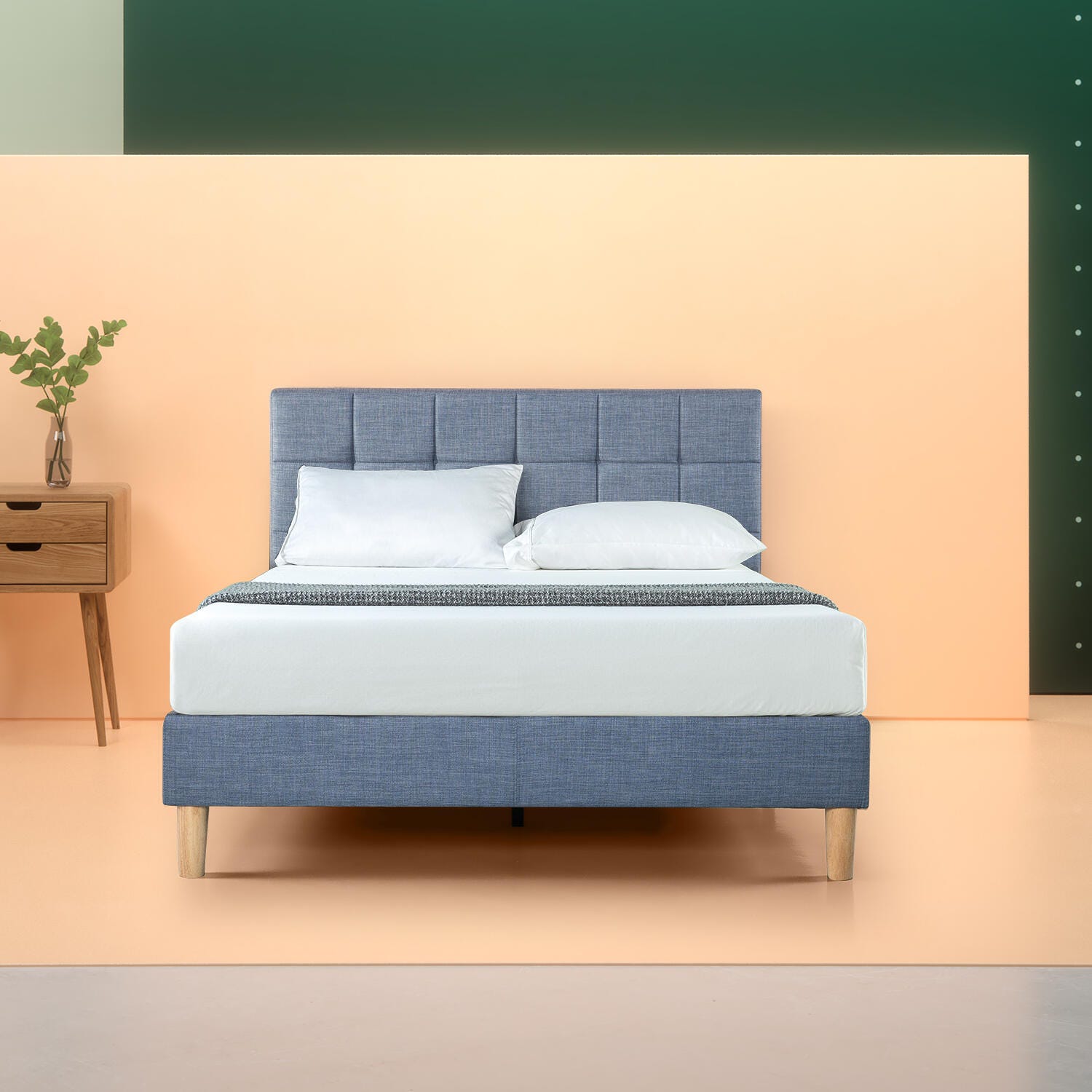 Click here for ZINUS Axel Full Platform Bed  Blue Slate prices