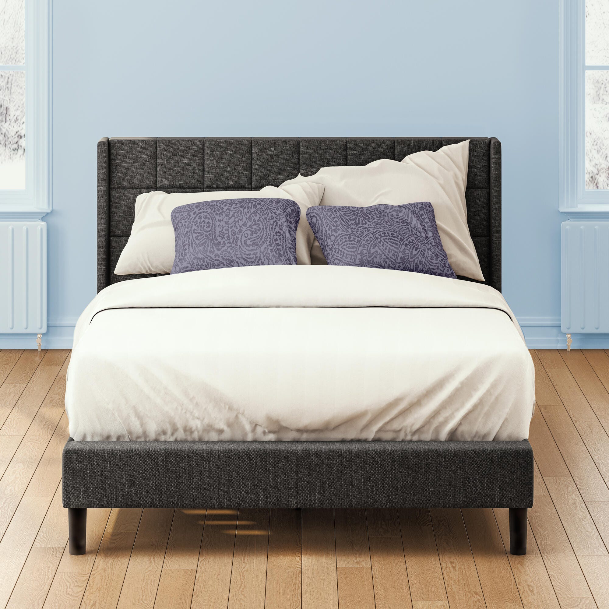 Click here for ZINUS Laurel King Platform Bed Frame  Dark Gray prices