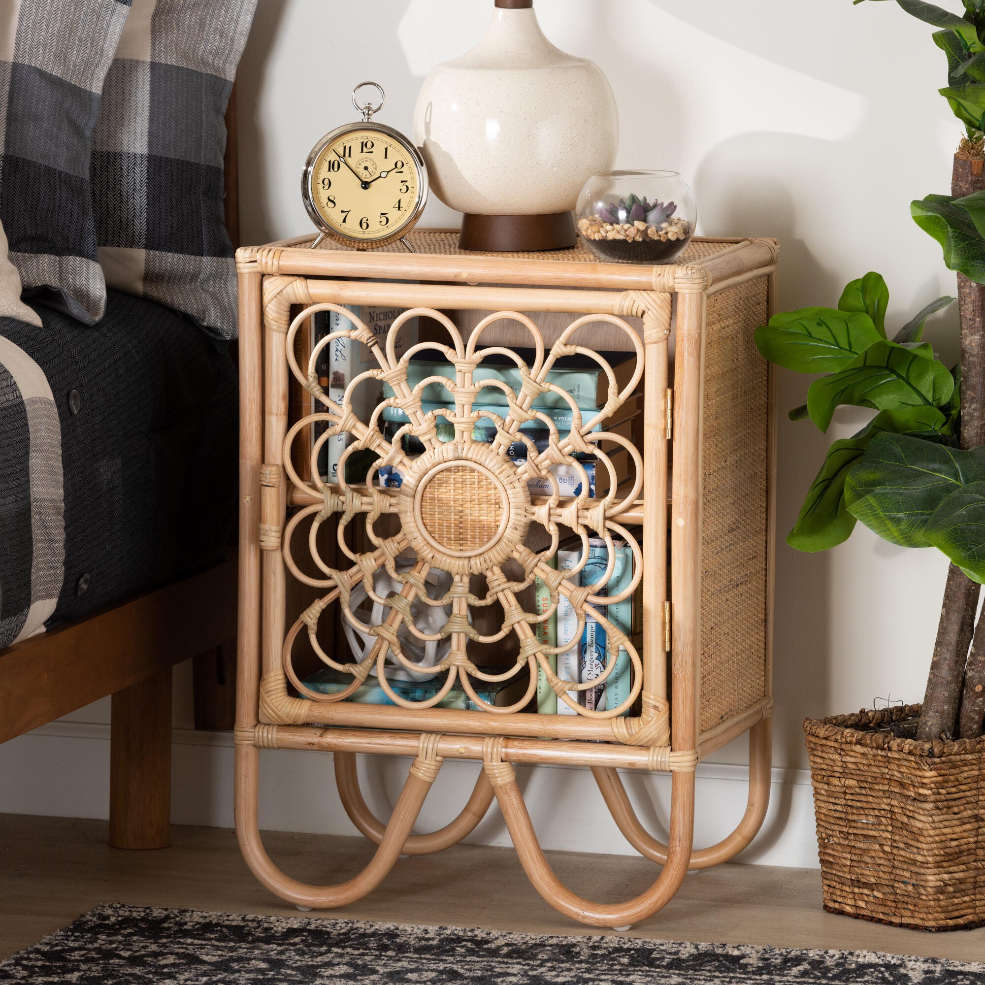 Click here for bali & pari Acelin Rattan Nightstand  Natural Brow... prices