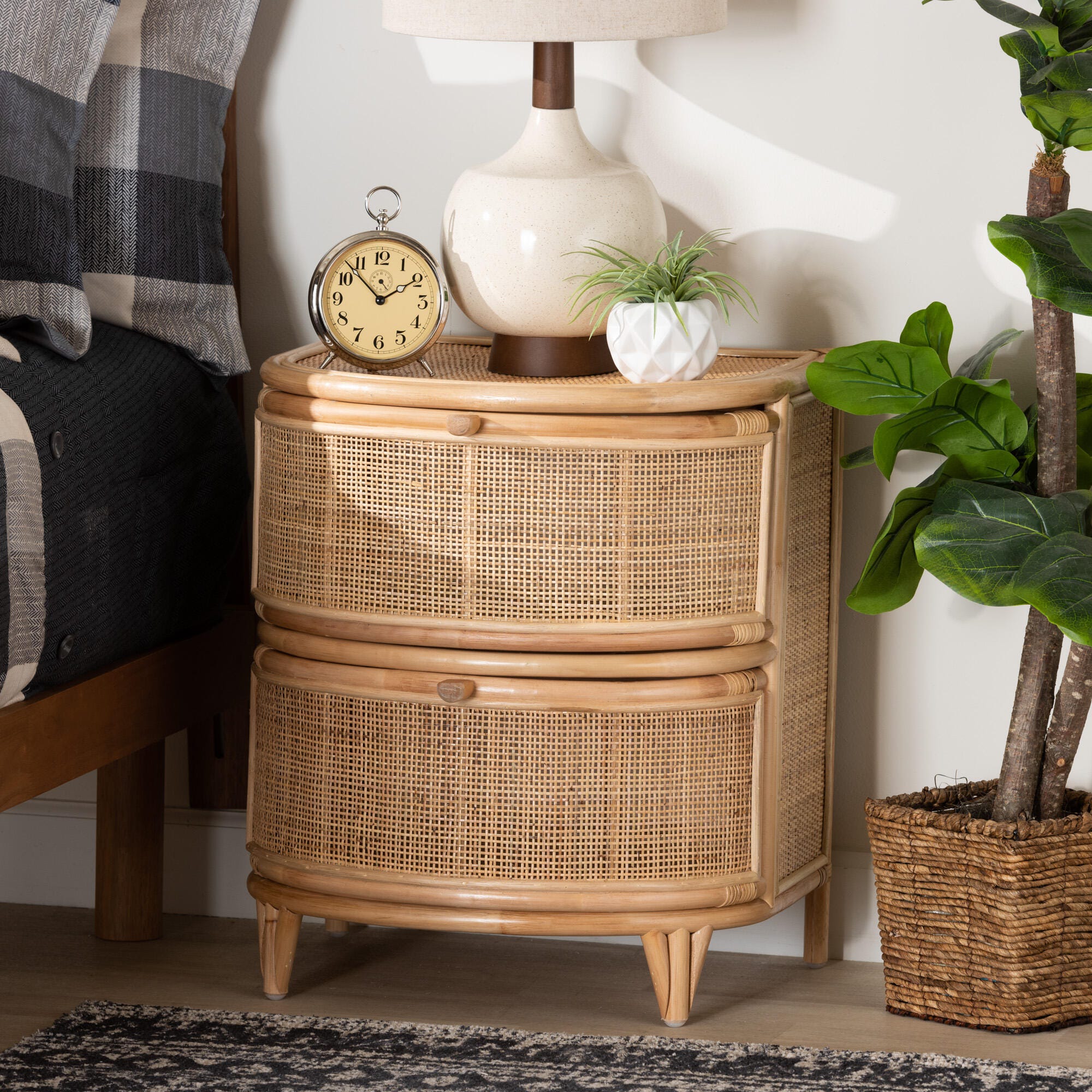 Click here for bali & pari Oleta Rattan Nightstand  Natural Brown prices
