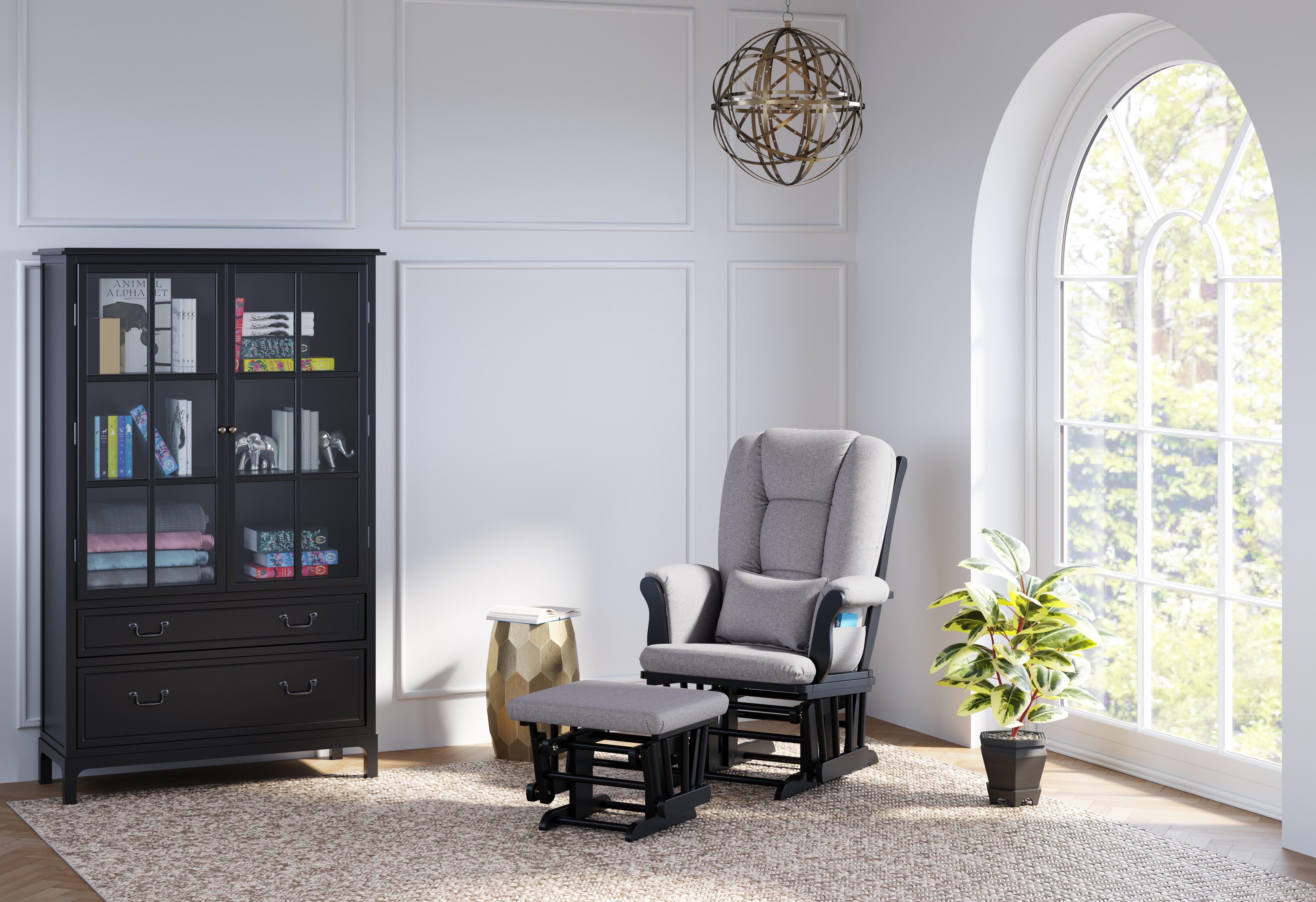 Click here for Storkcraft Tuscany Glider and Ottoman  Black/Gray... prices