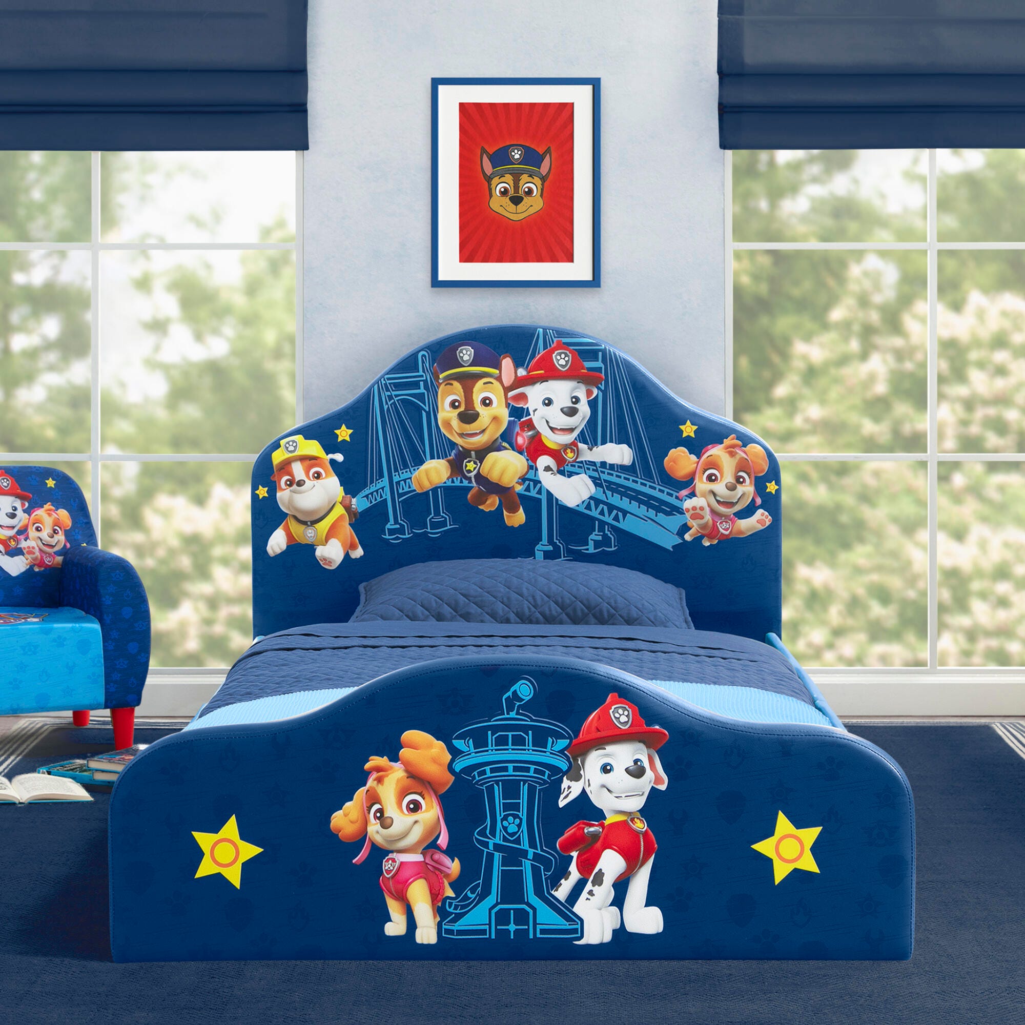 Click here for Delta Children PAW Patrol Upholstered Twin Bed  Bl... prices