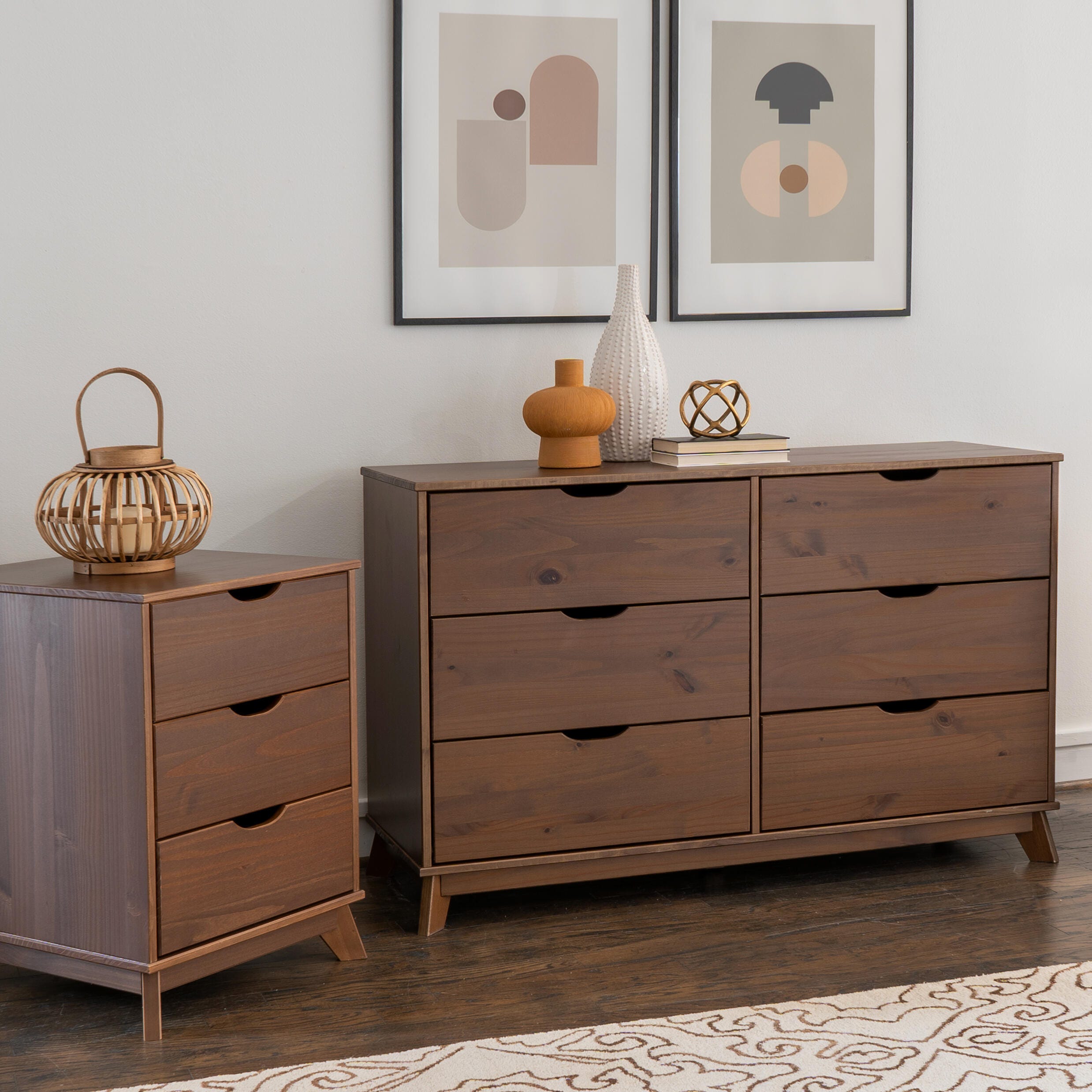Click here for Linon Pierce Nightstand and Dresser Set  Walnut prices