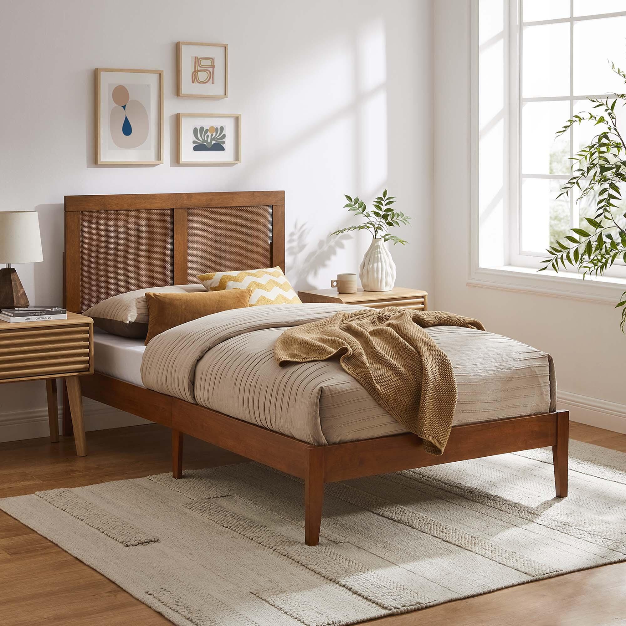 Click here for Modway Sirocco Twin Panel Platform Bed  Walnut prices