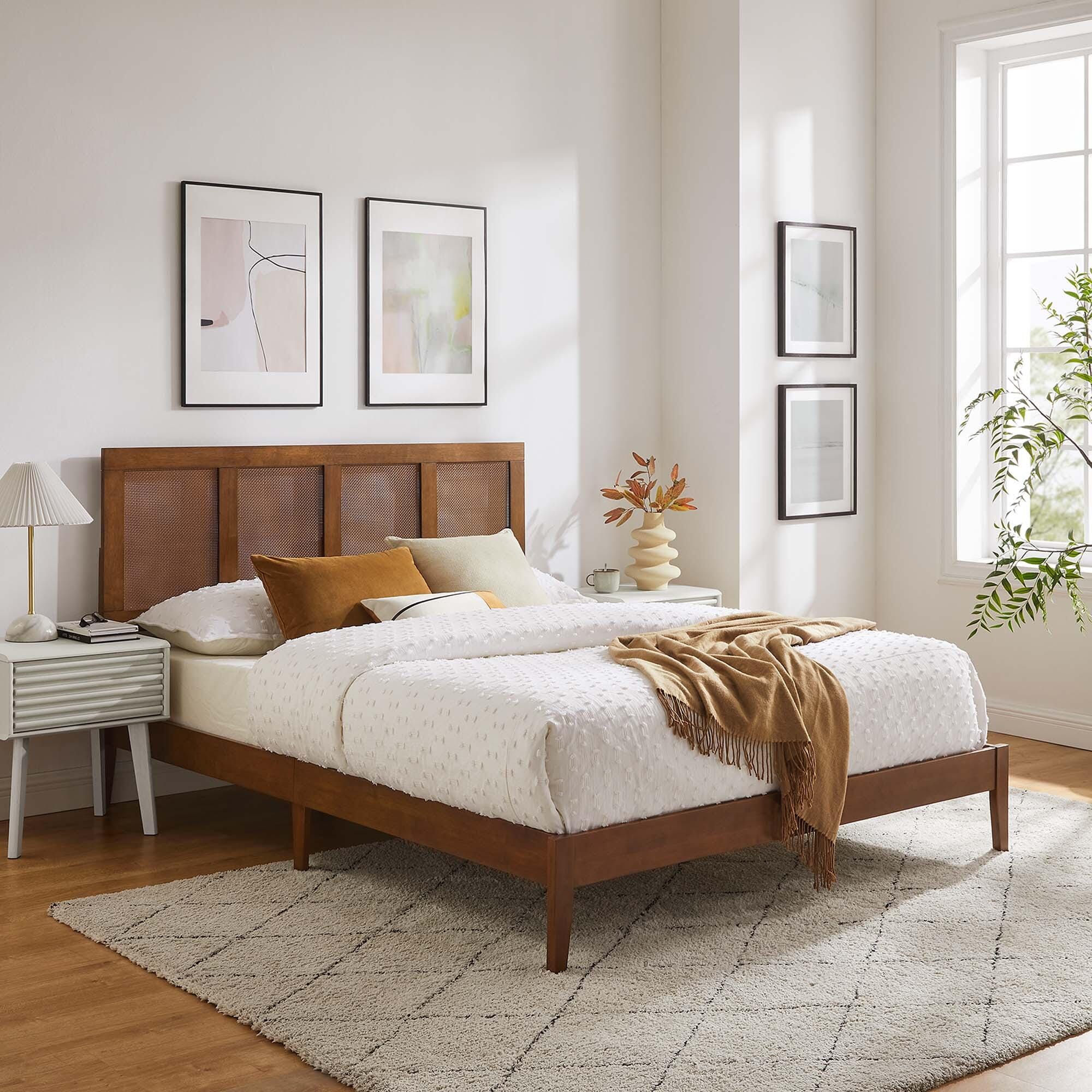 Click here for Modway Sirocco King Panel Platform Bed  Walnut prices