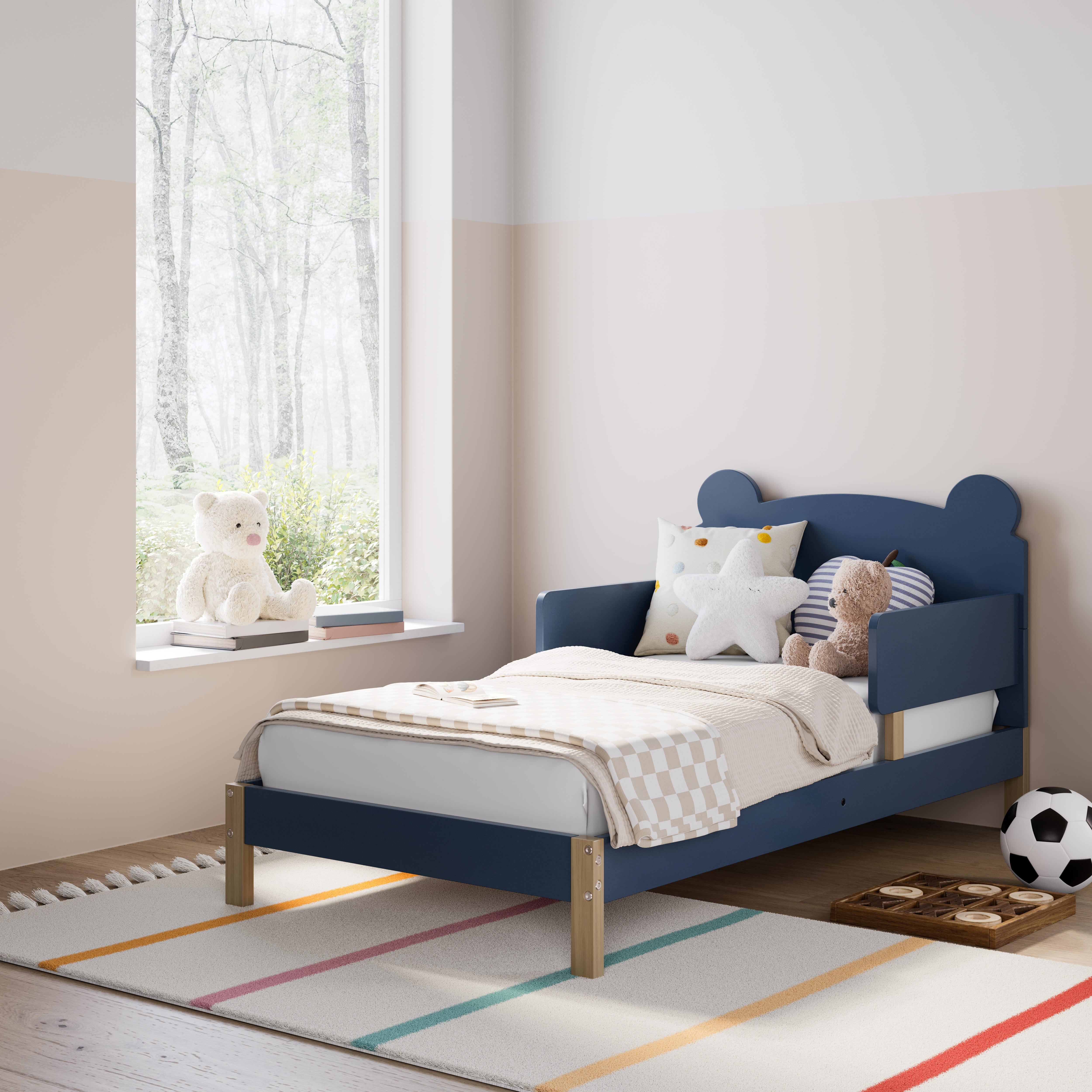 Click here for Storkcraft Teddy Bear Toddler Bed  Midnight Blue/D... prices