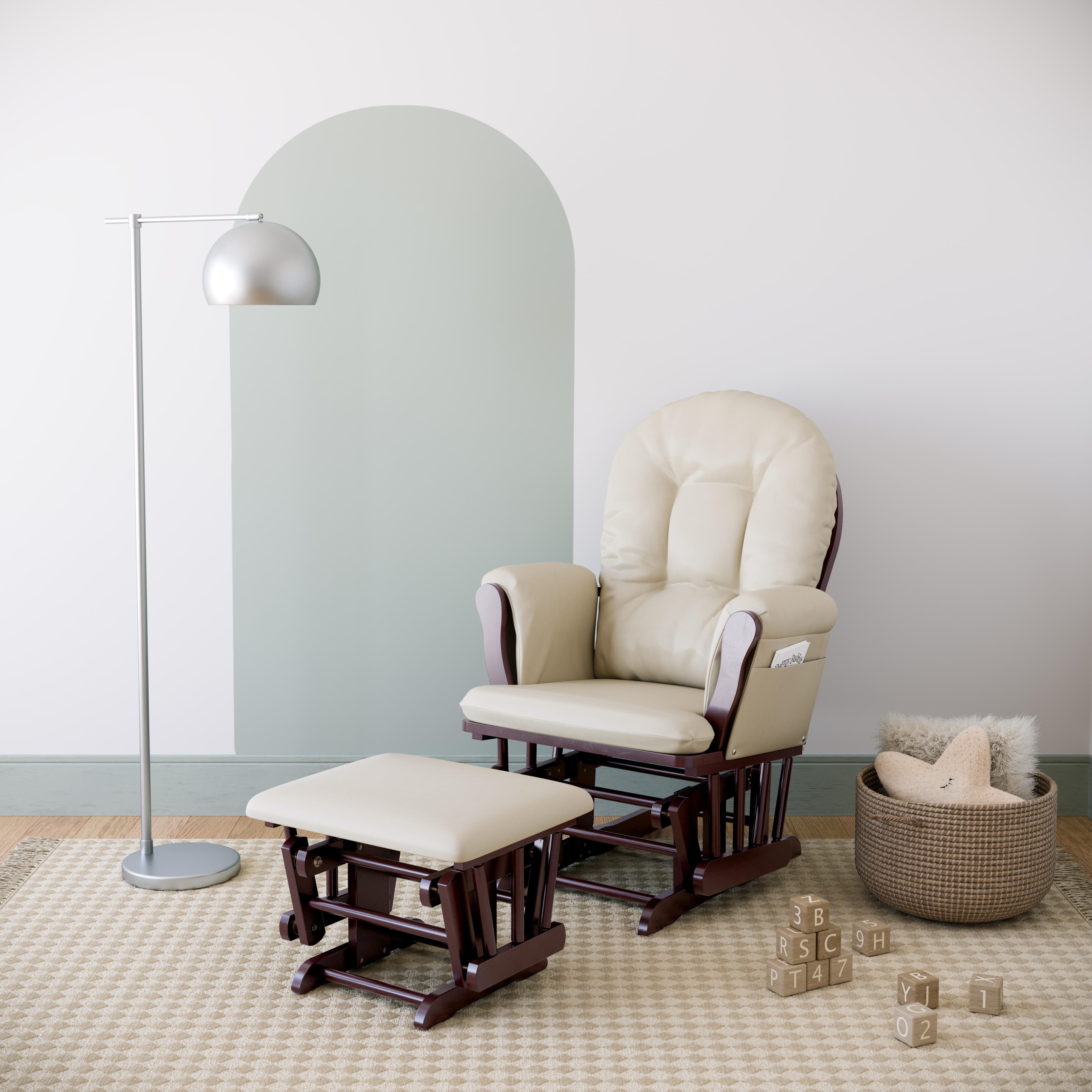 Click here for Storkcraft Hoop Glider and Ottoman  Espresso/Beige prices