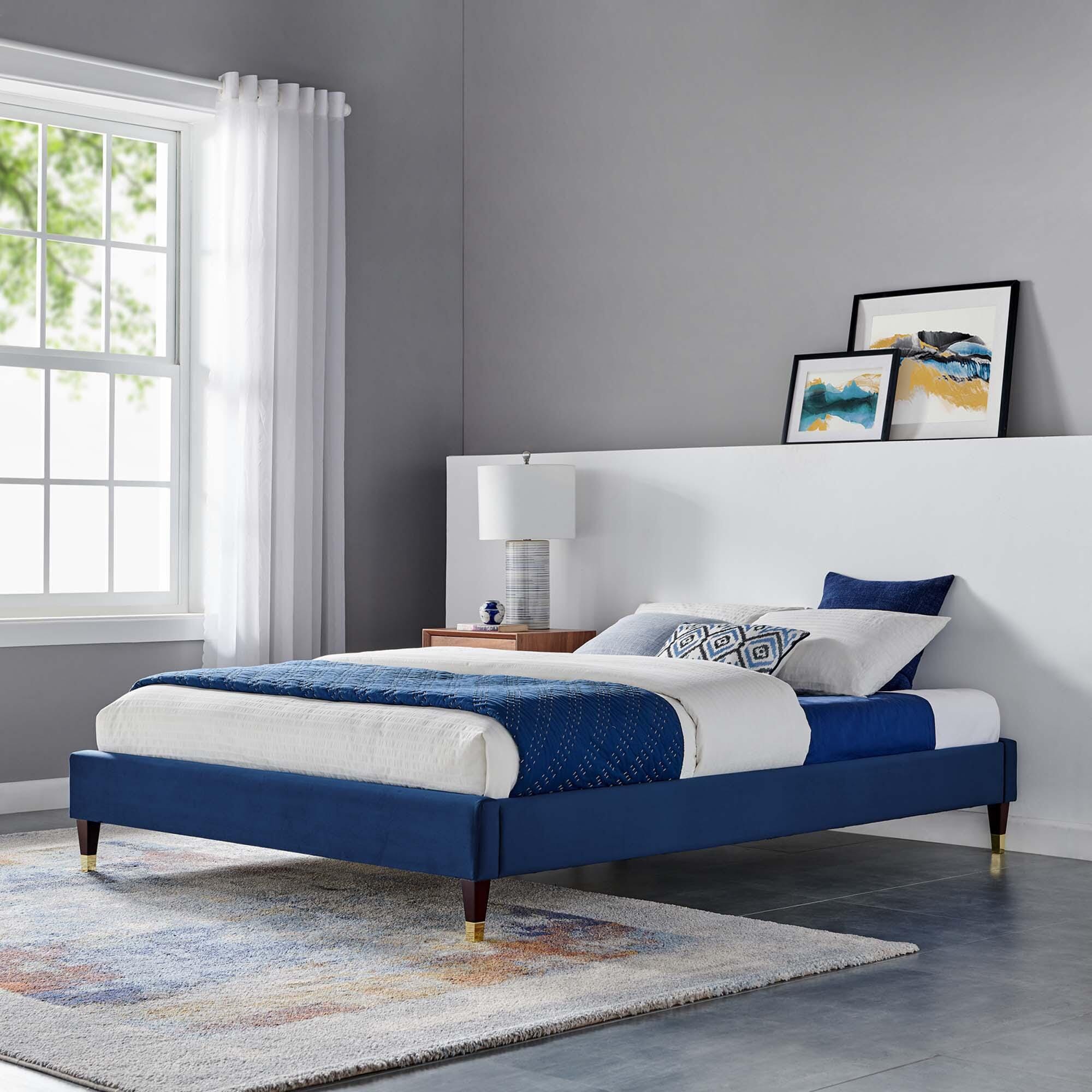 Click here for Modway Harlow Full Platform Bed Frame  Navy prices
