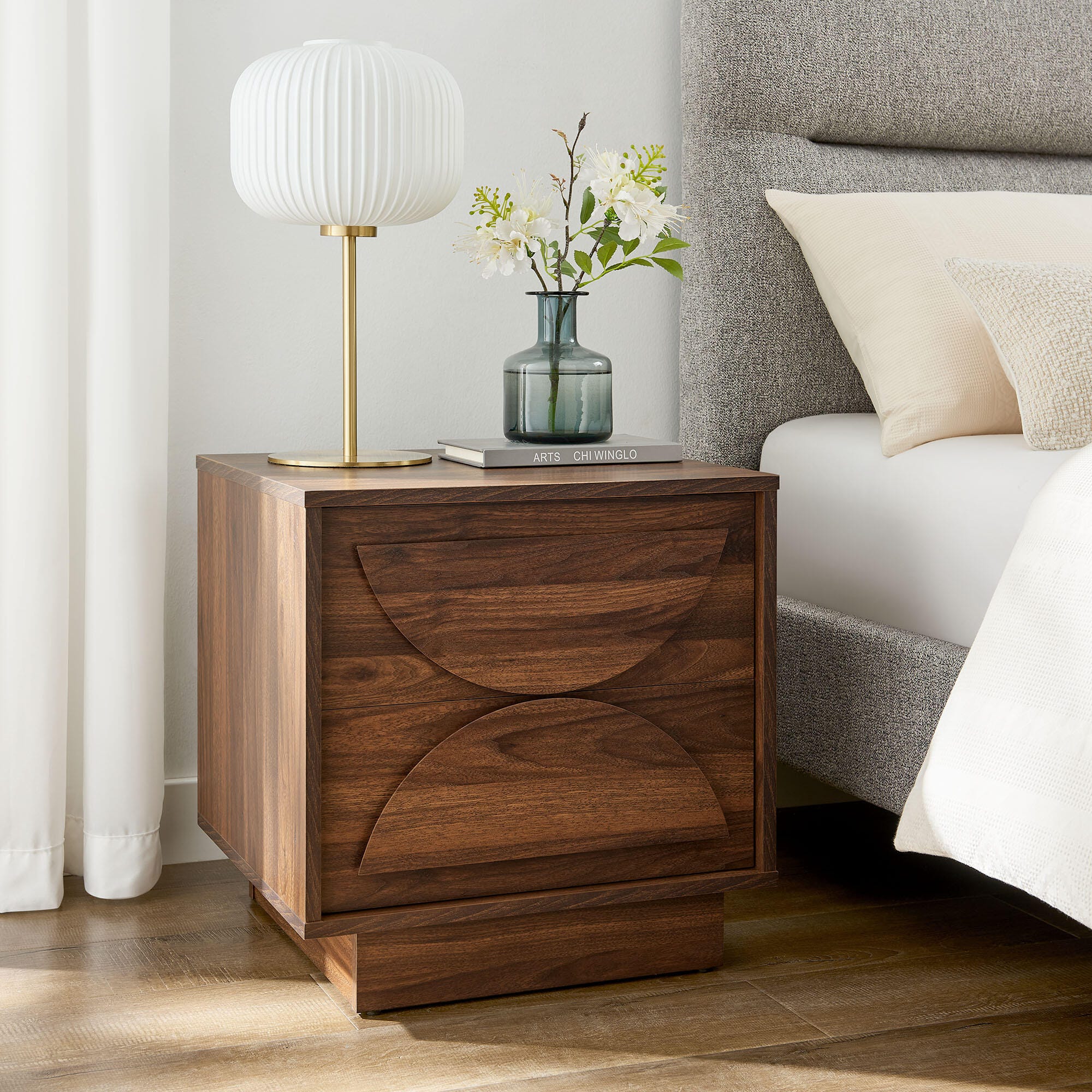 Click here for Modway Bulwark 20 2 Drawer Nightstand  Walnut prices