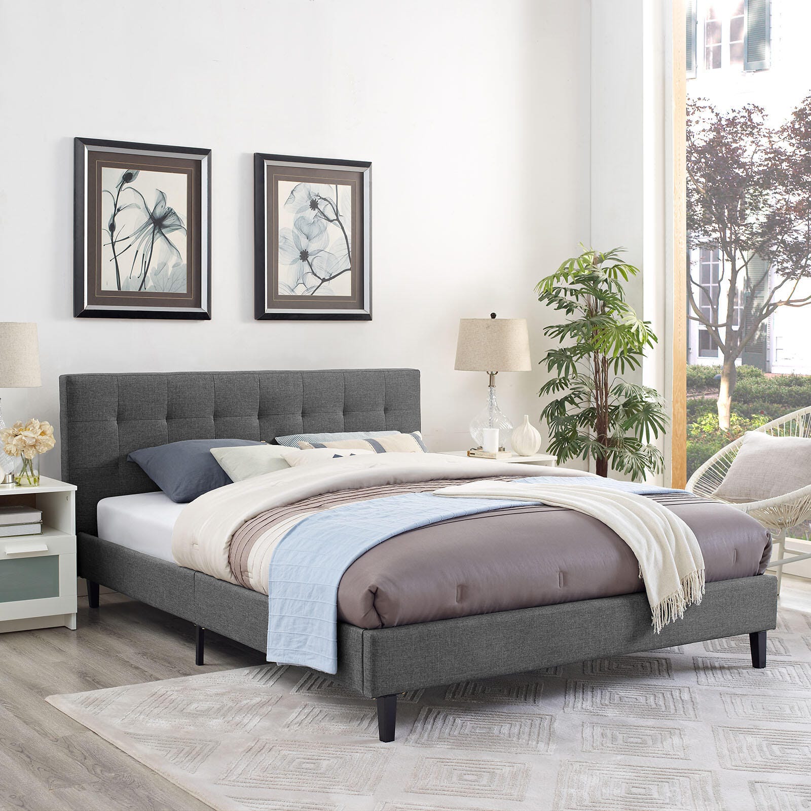 Click here for Modway Linnea Queen Platform Bed  Gray prices