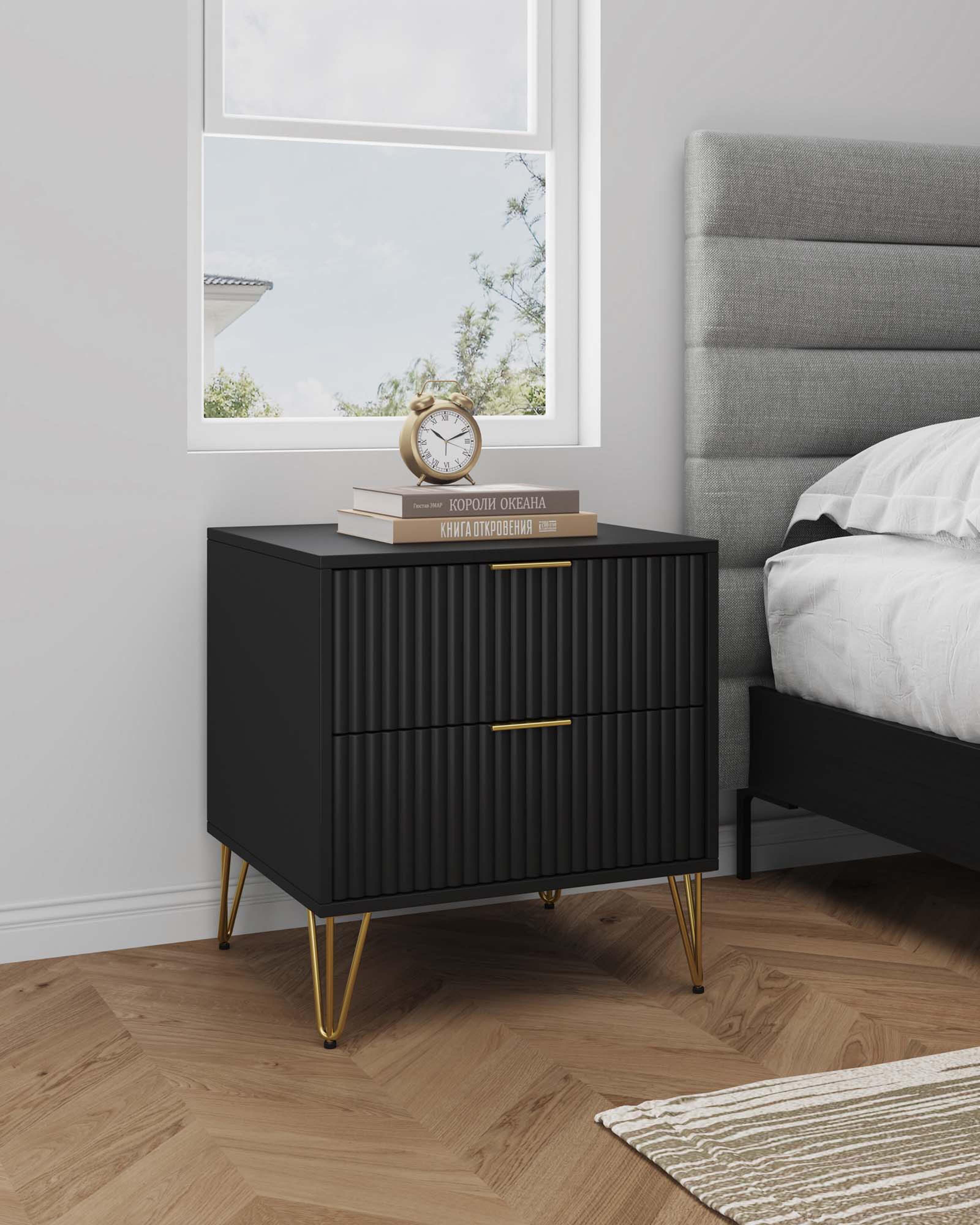 Click here for Manhattan Comfort DUMBO 20 2 Drawer Nightstand  Bl... prices