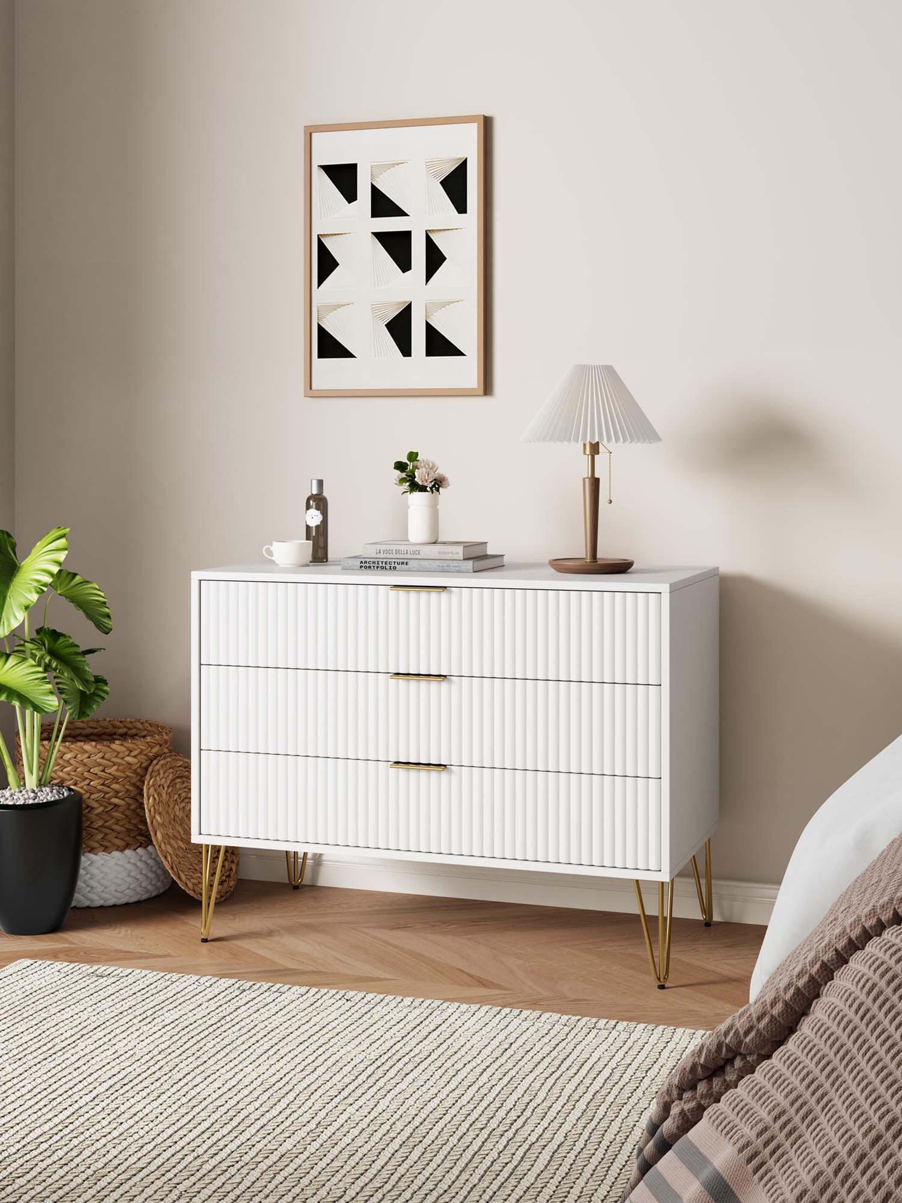 Click here for Manhattan Comfort DUMBO 35 3 Drawer Dresser  White prices