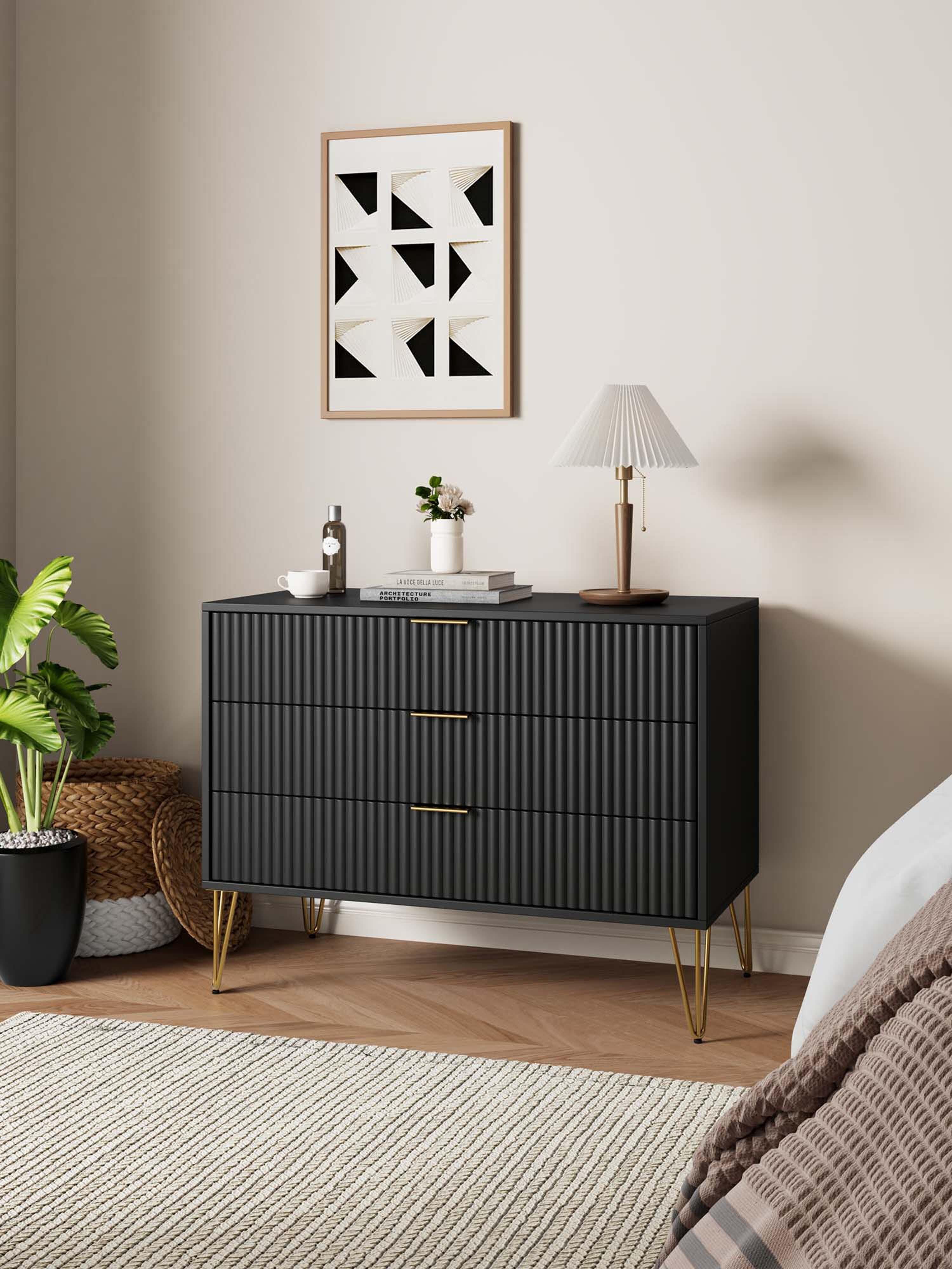 Click here for Manhattan Comfort DUMBO 35 3 Drawer Dresser  Black prices