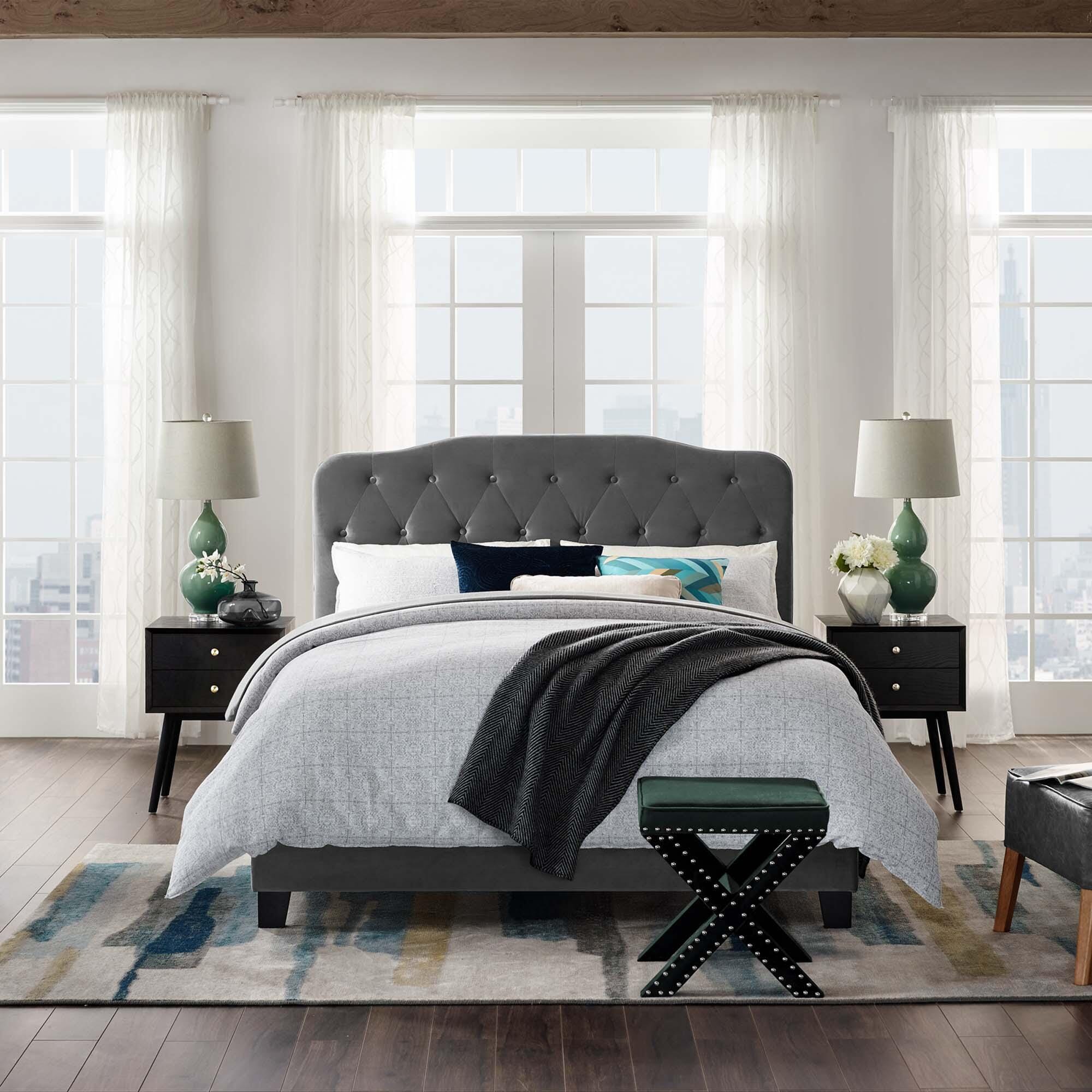 Click here for Modway Amelia Queen Upholstered Bed  Gray prices