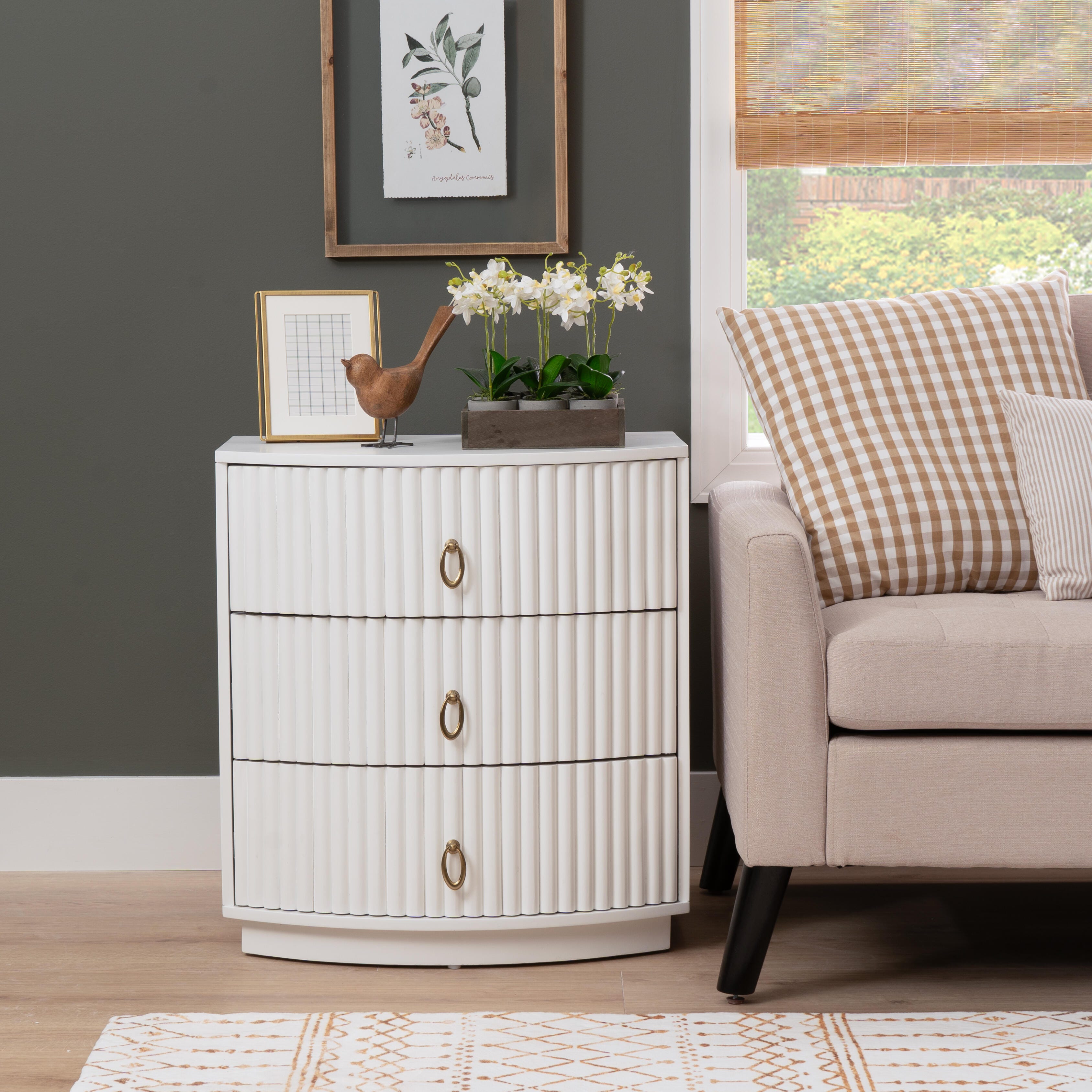 Click here for Linon Kara 24 3 Drawer Nightstand  White prices