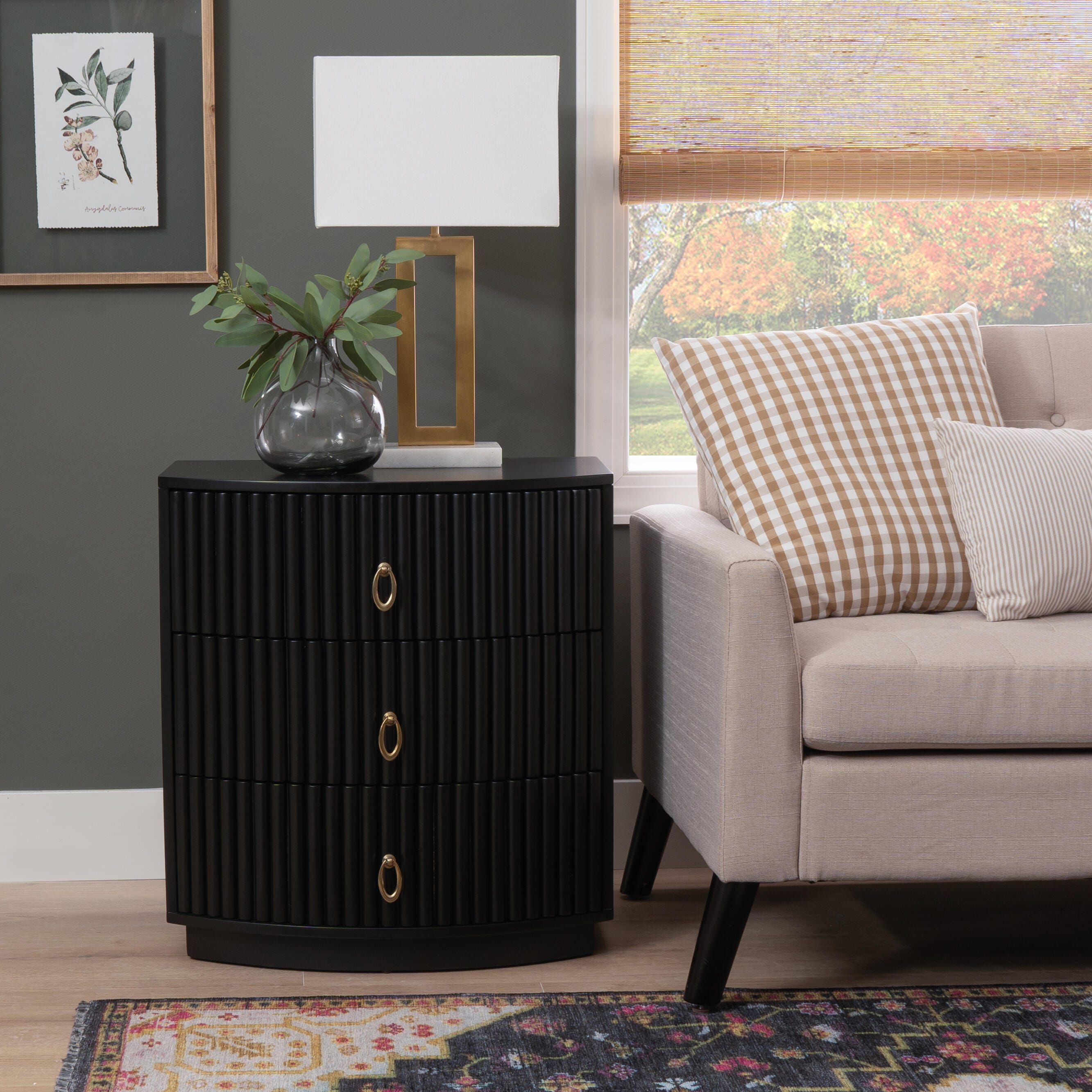 Click here for Linon Kara 24 3 Drawer Nightstand  Black prices