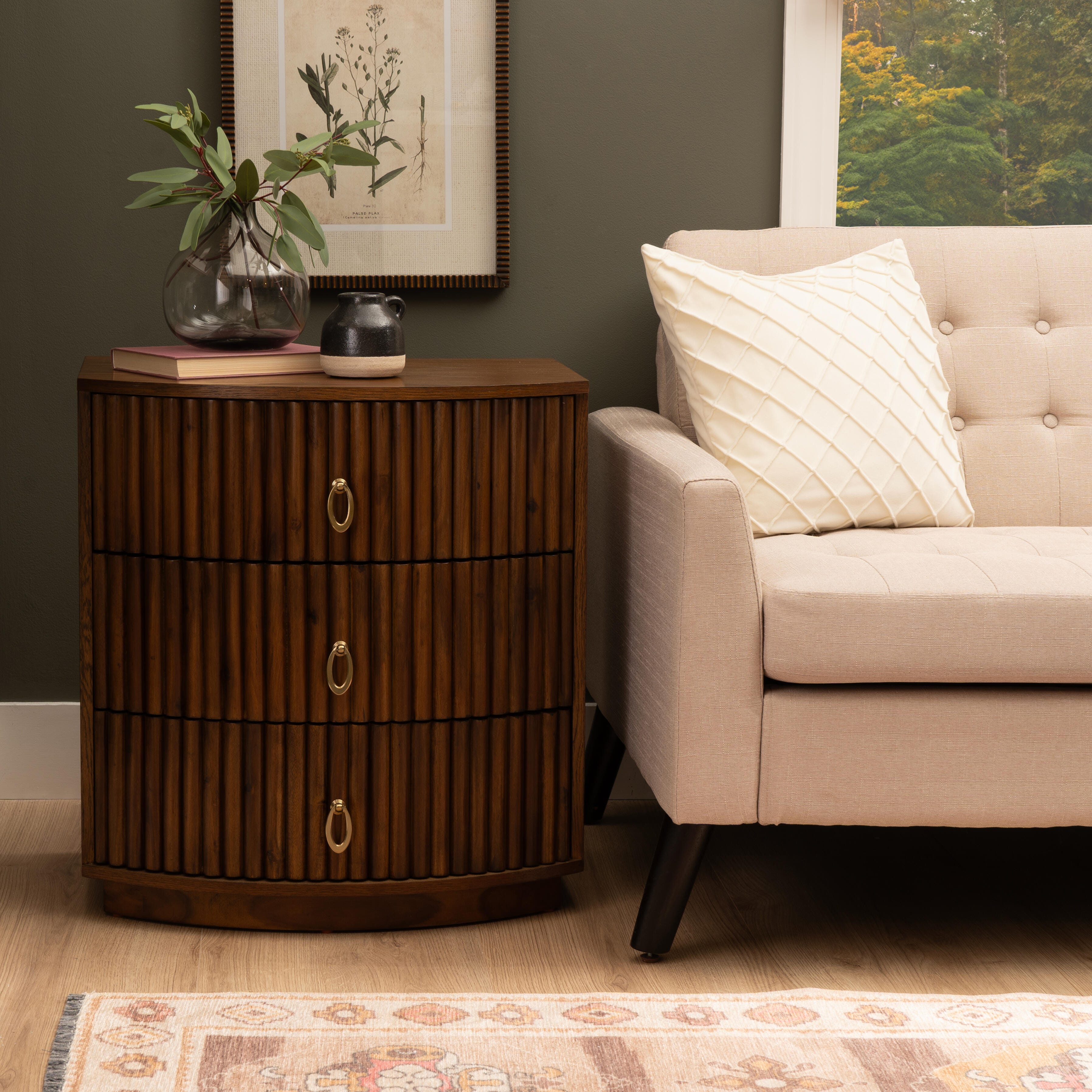 Click here for Linon Kara 24 3 Drawer Nightstand  Walnut prices