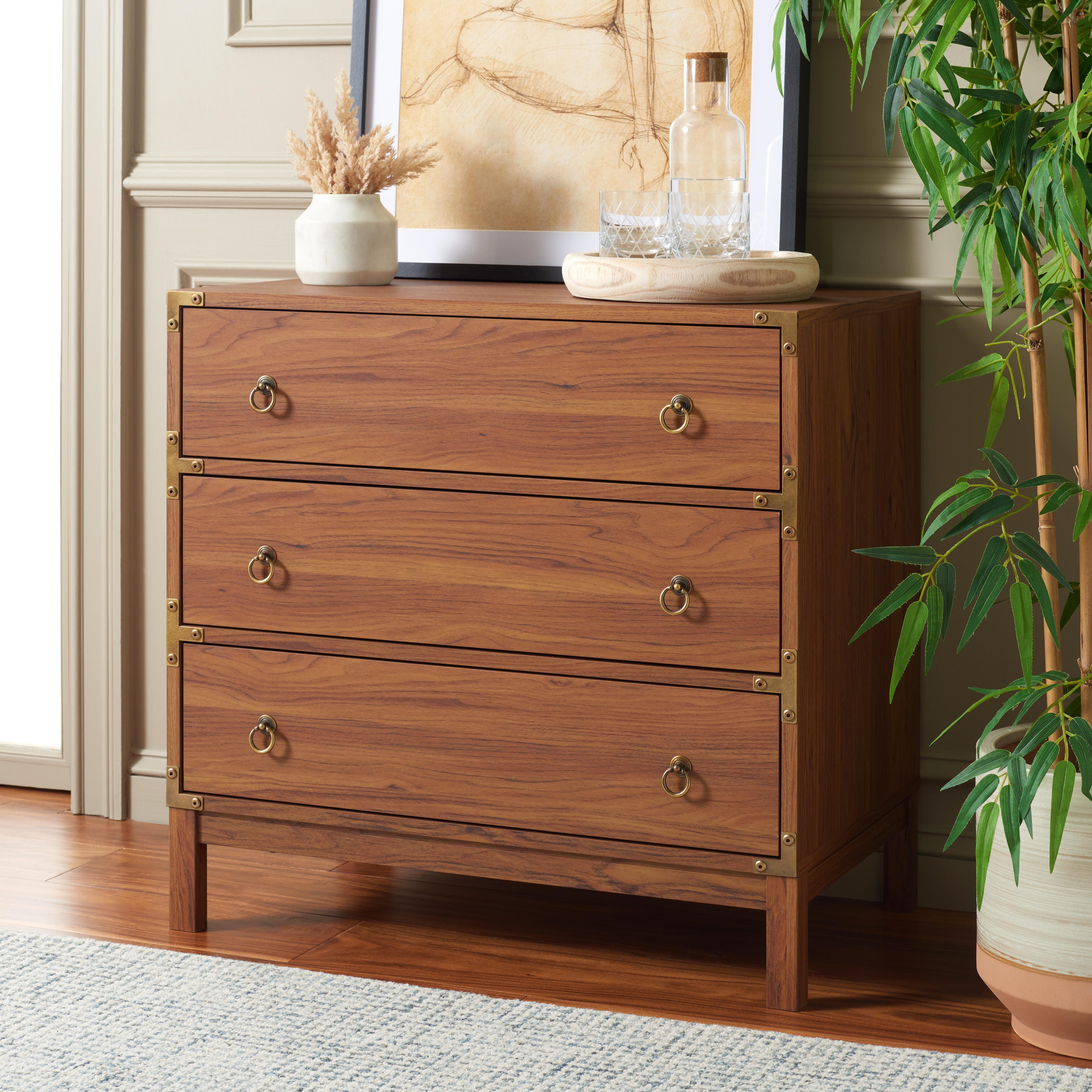 Click here for Safavieh Galio 31 3 Drawer Chest of Drawers  Walnu... prices