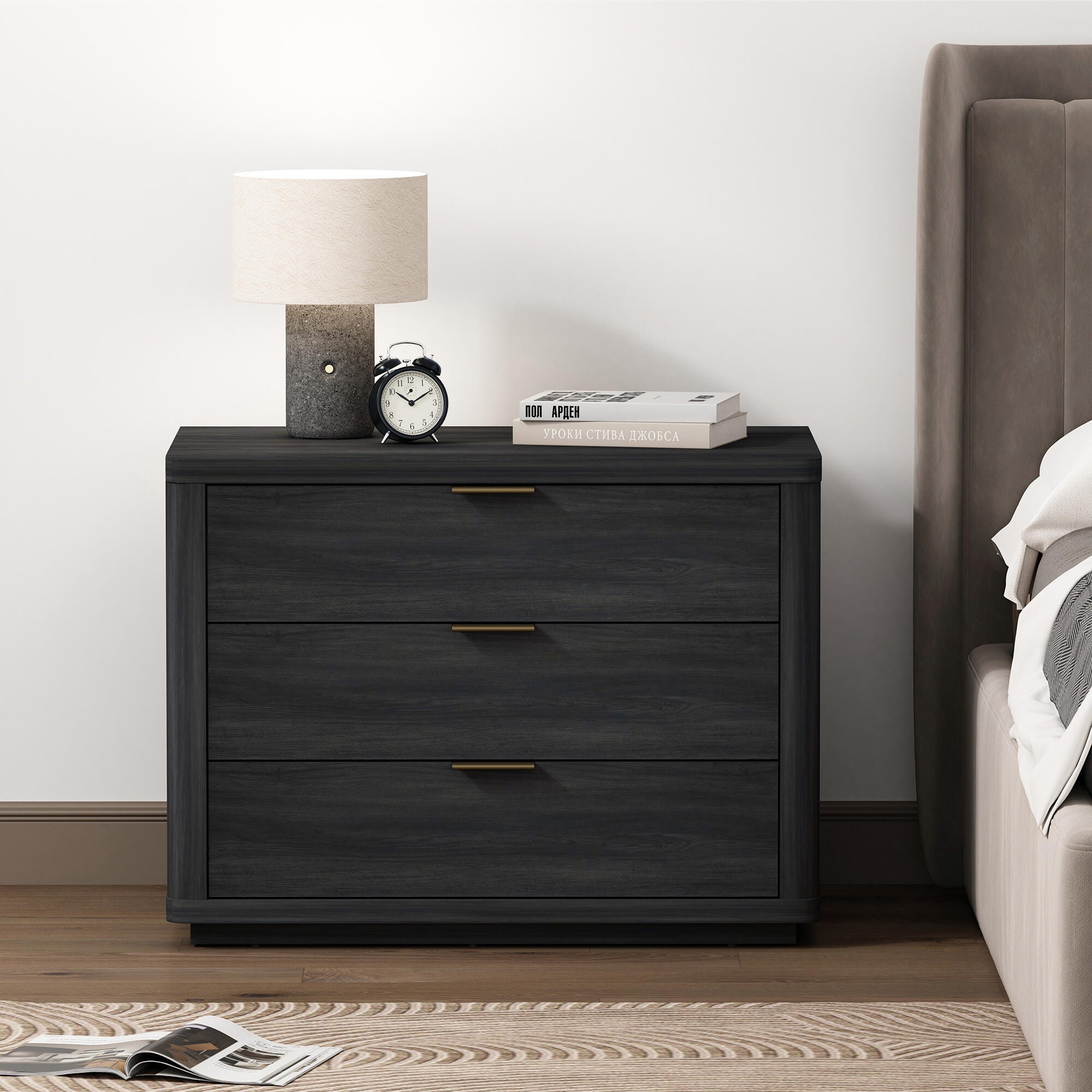 Click here for Manhattan Comfort Evelyn 32 3 Drawers Nightstand... prices
