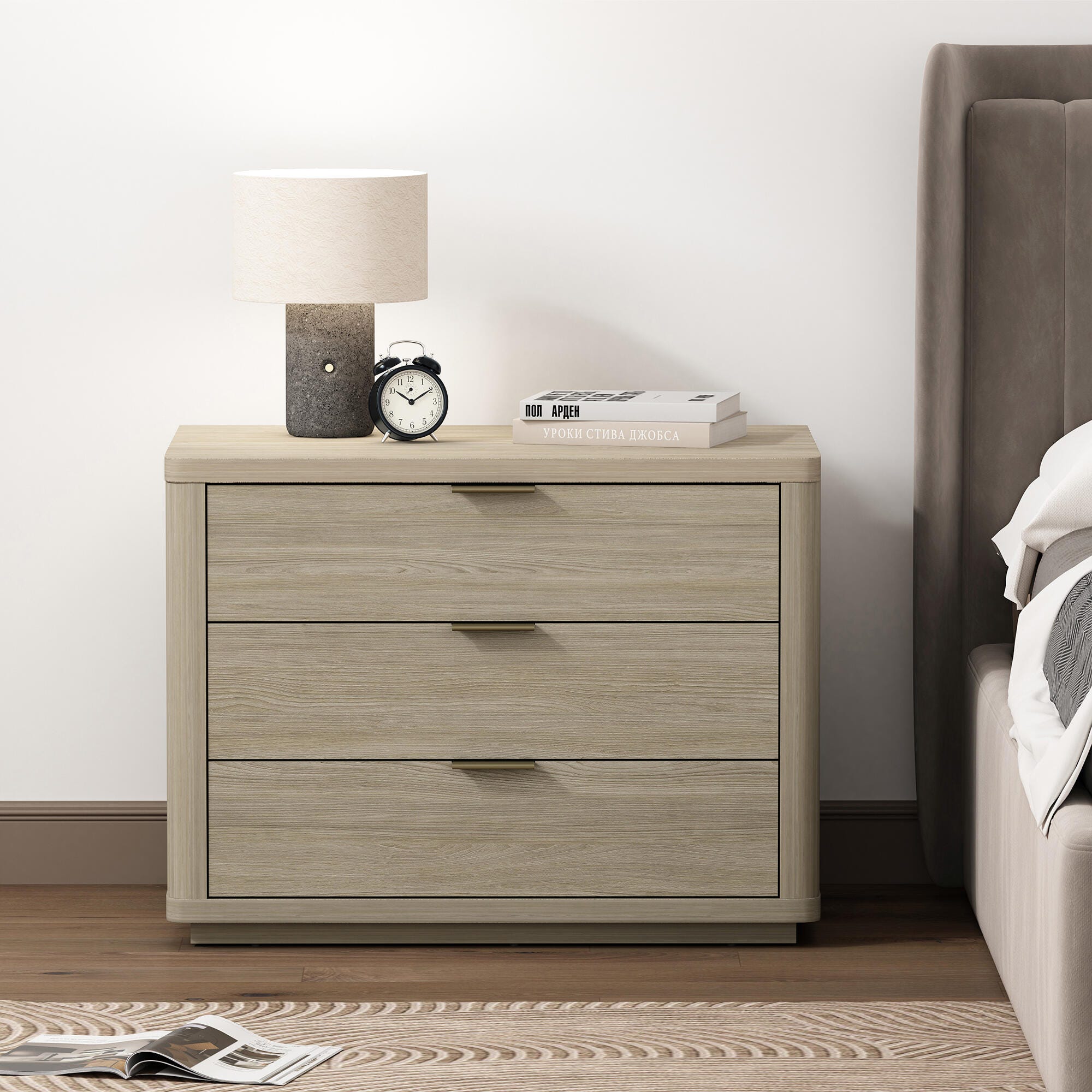 Click here for Manhattan Comfort Evelyn 32 3 Drawers Nightstand... prices