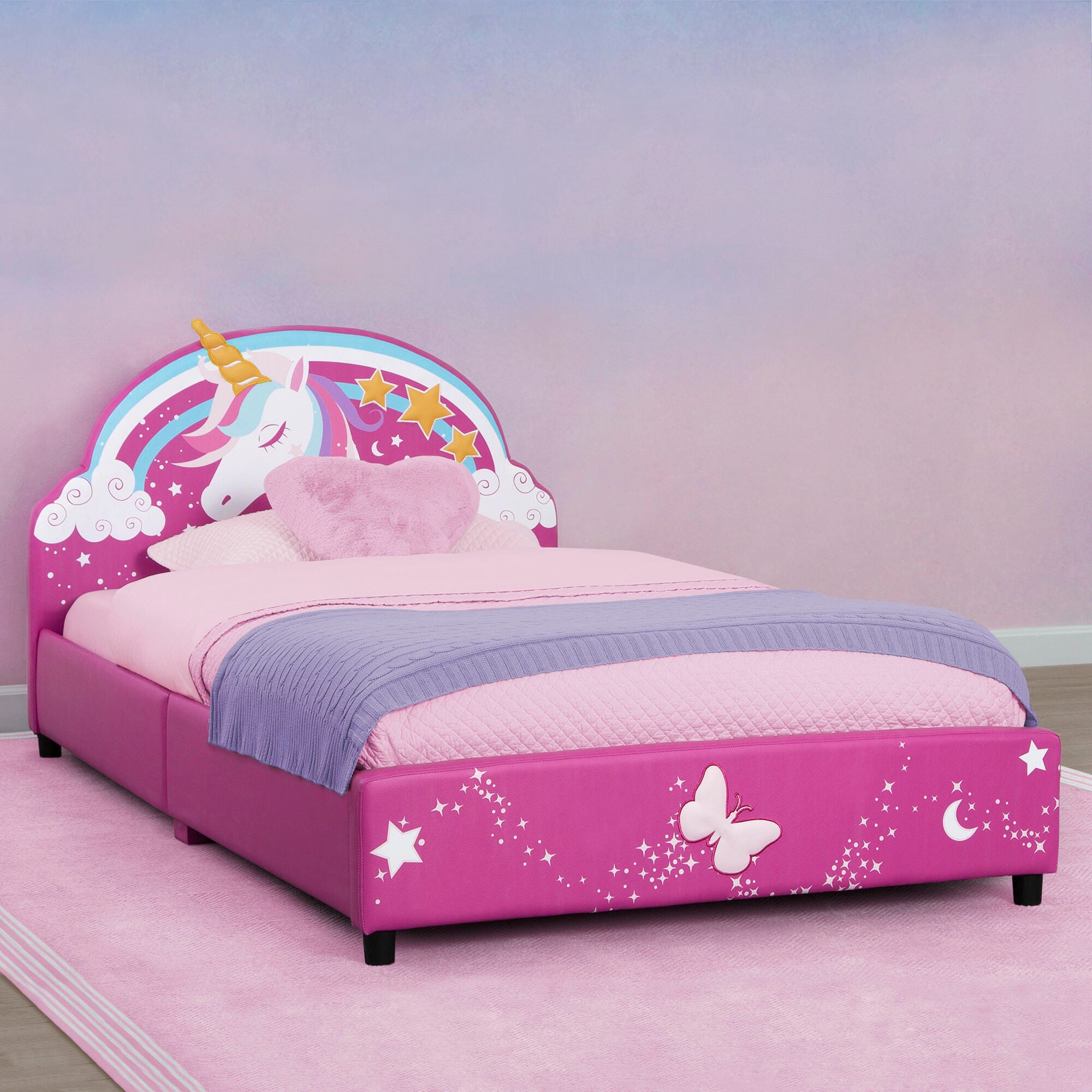 Click here for Delta Children Twin Upholstered Bed  Pink prices