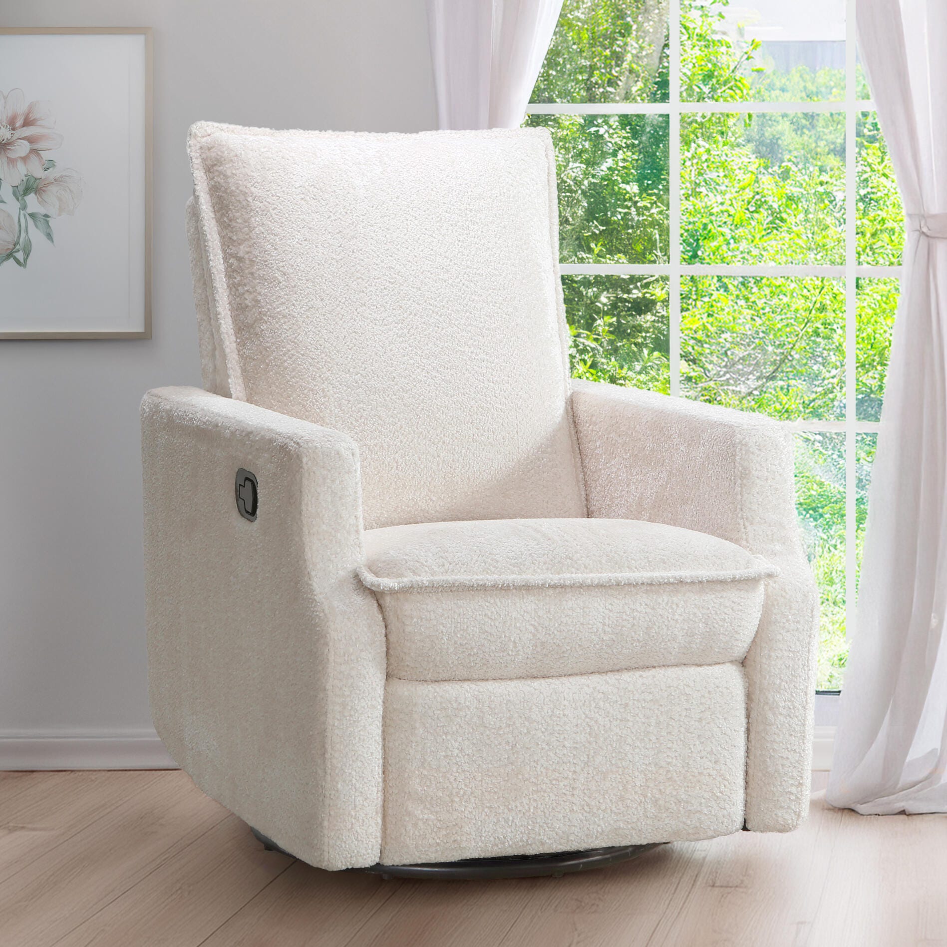 Click here for Natures Plush Arlen Swivel Manual Recliner  Ivory prices