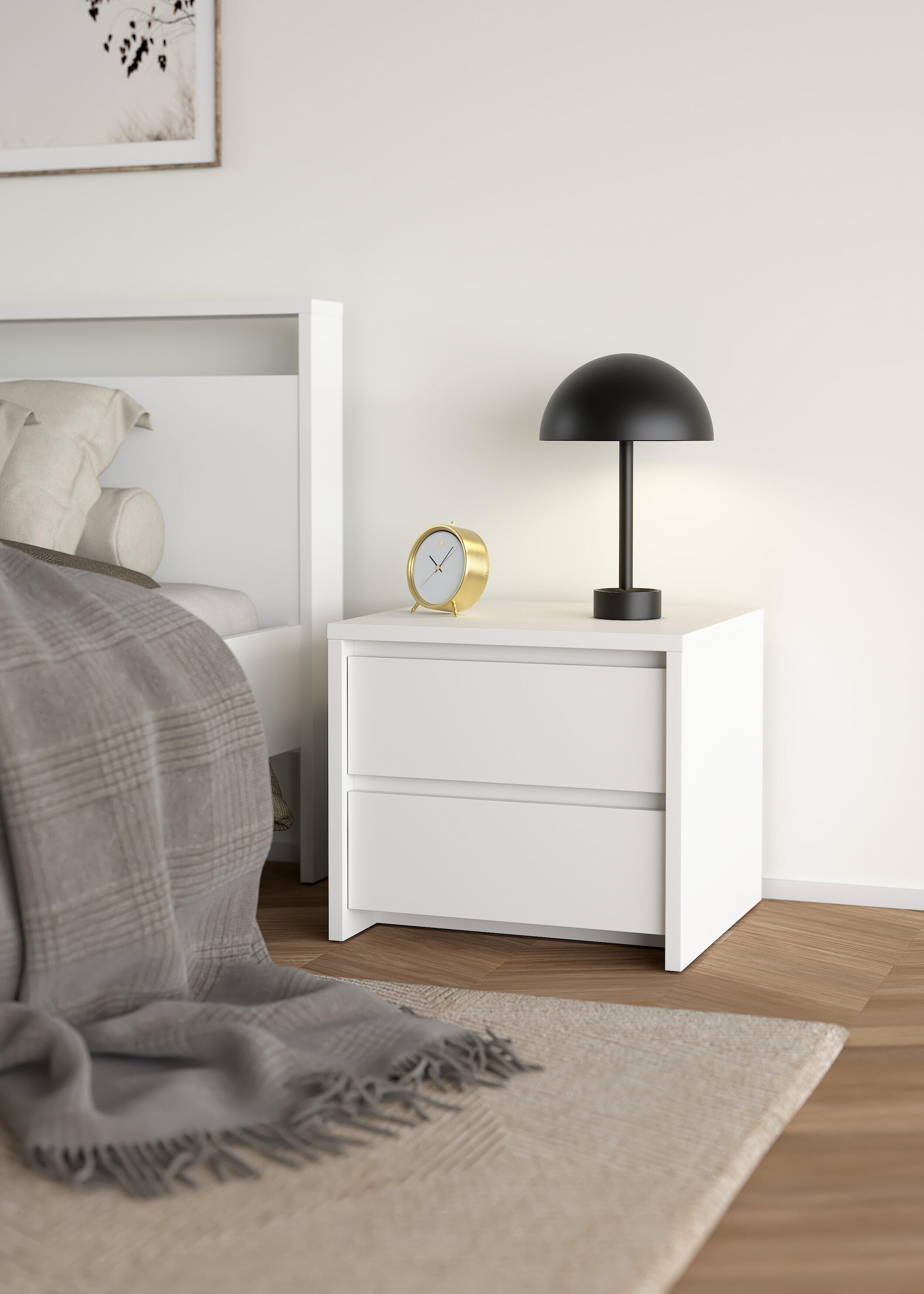 Click here for Tvilum Next 20 2 Drawer Nightstand  White prices