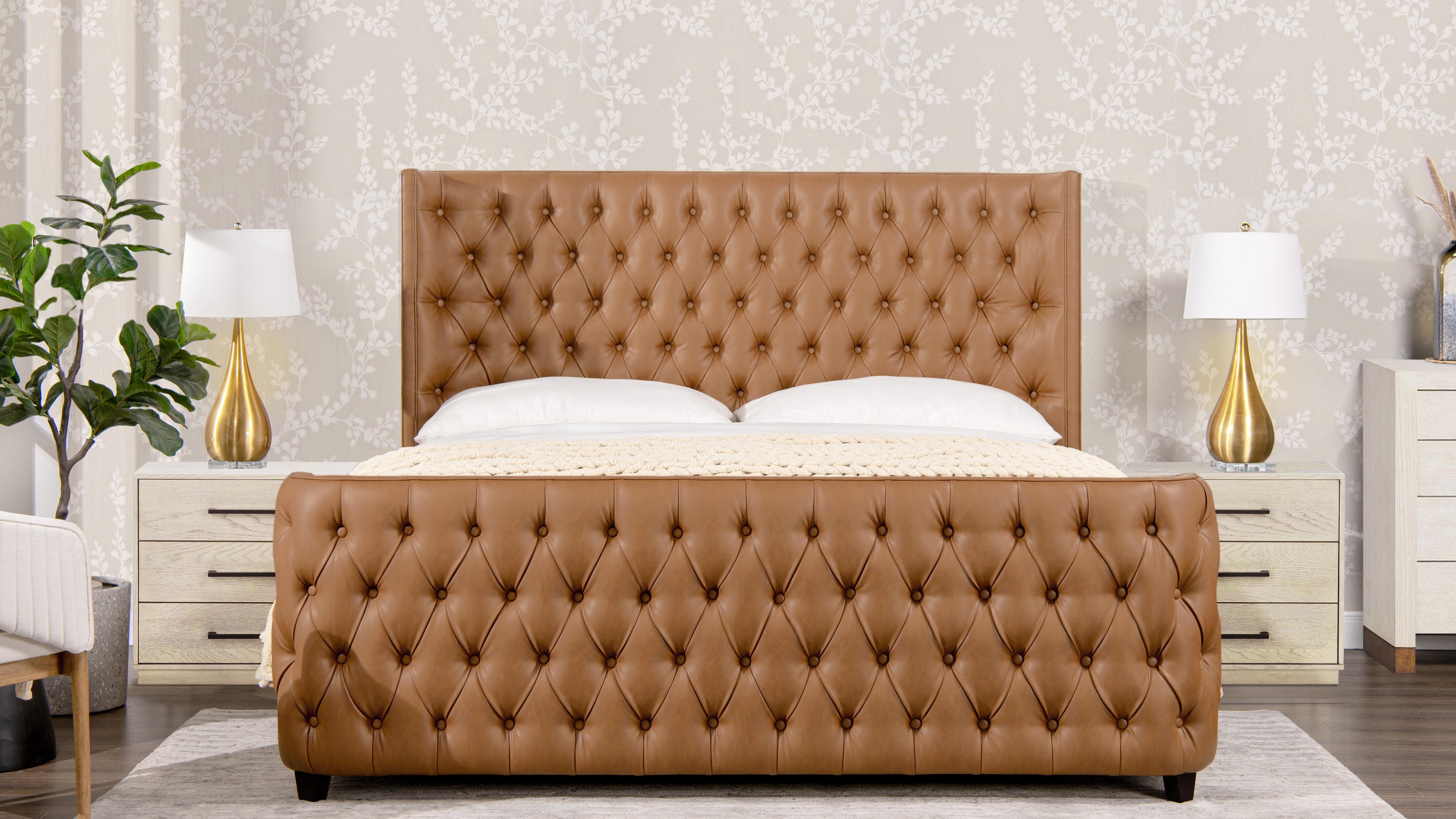 Click here for Jennifer Taylor Brooklyn King Tufted Panel Bed  Ca... prices