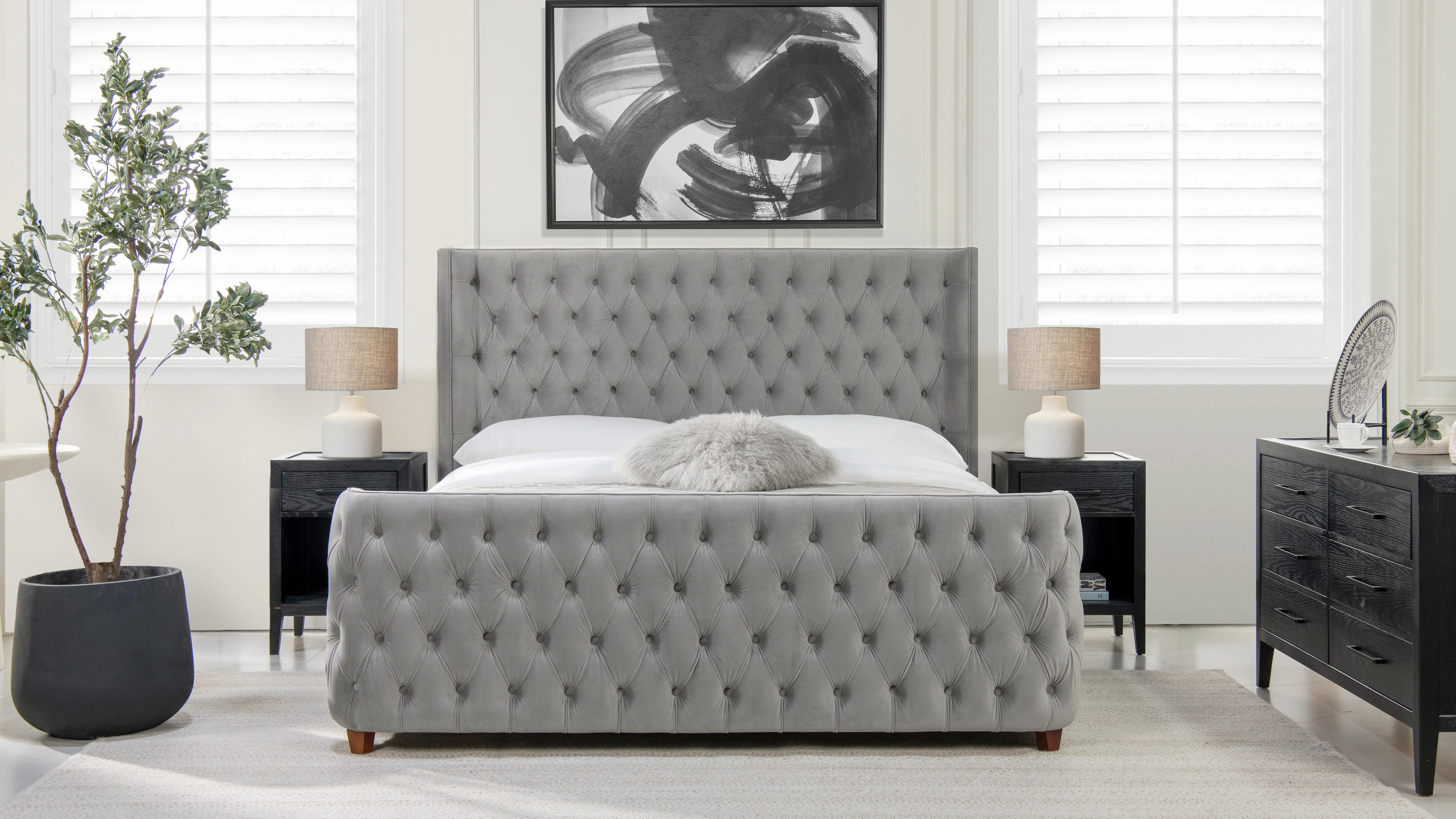 Click here for Jennifer Taylor Brooklyn King Tufted Panel Bed  Op... prices