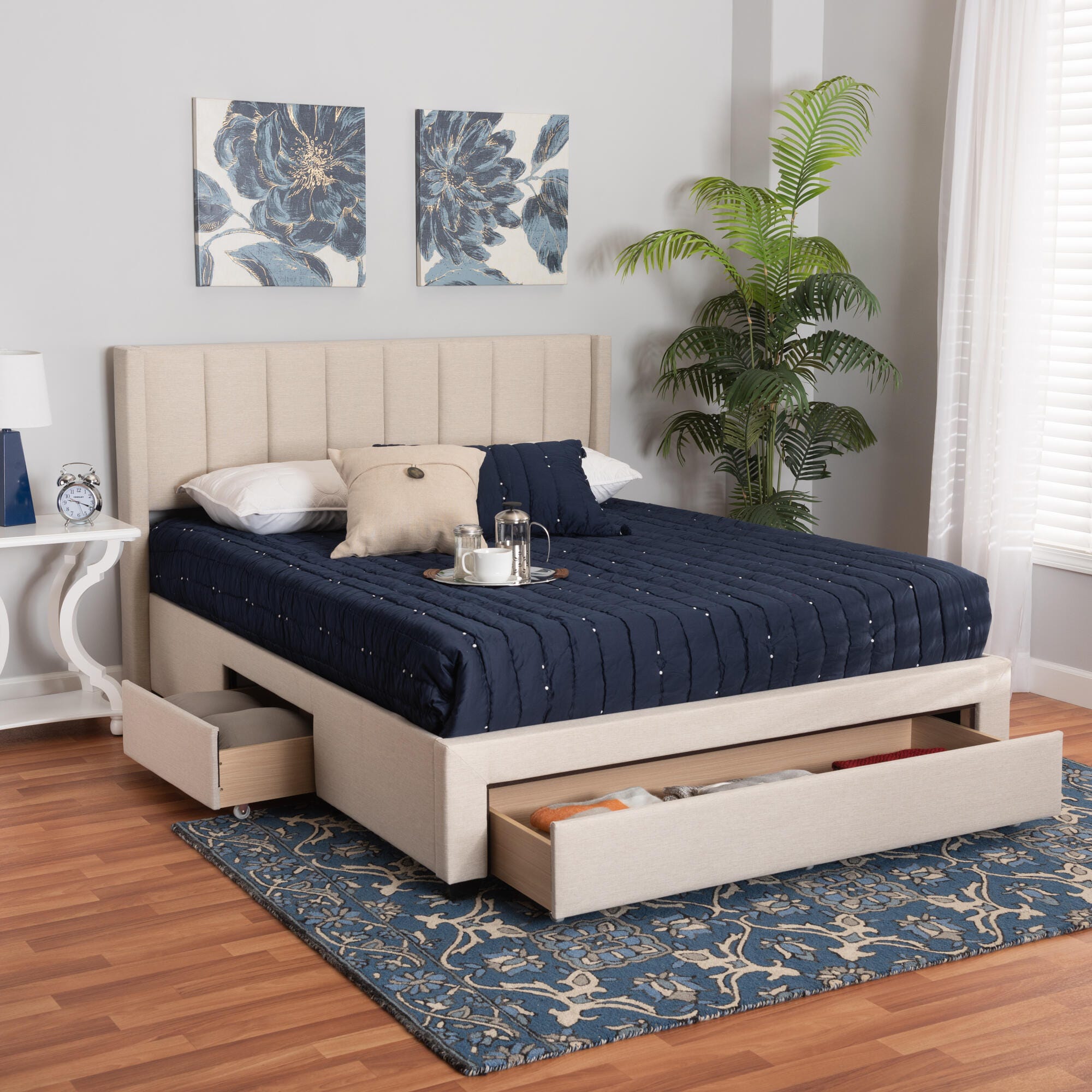 Click here for Baxton Studio Coronado Queen Platform Bed With Sto... prices