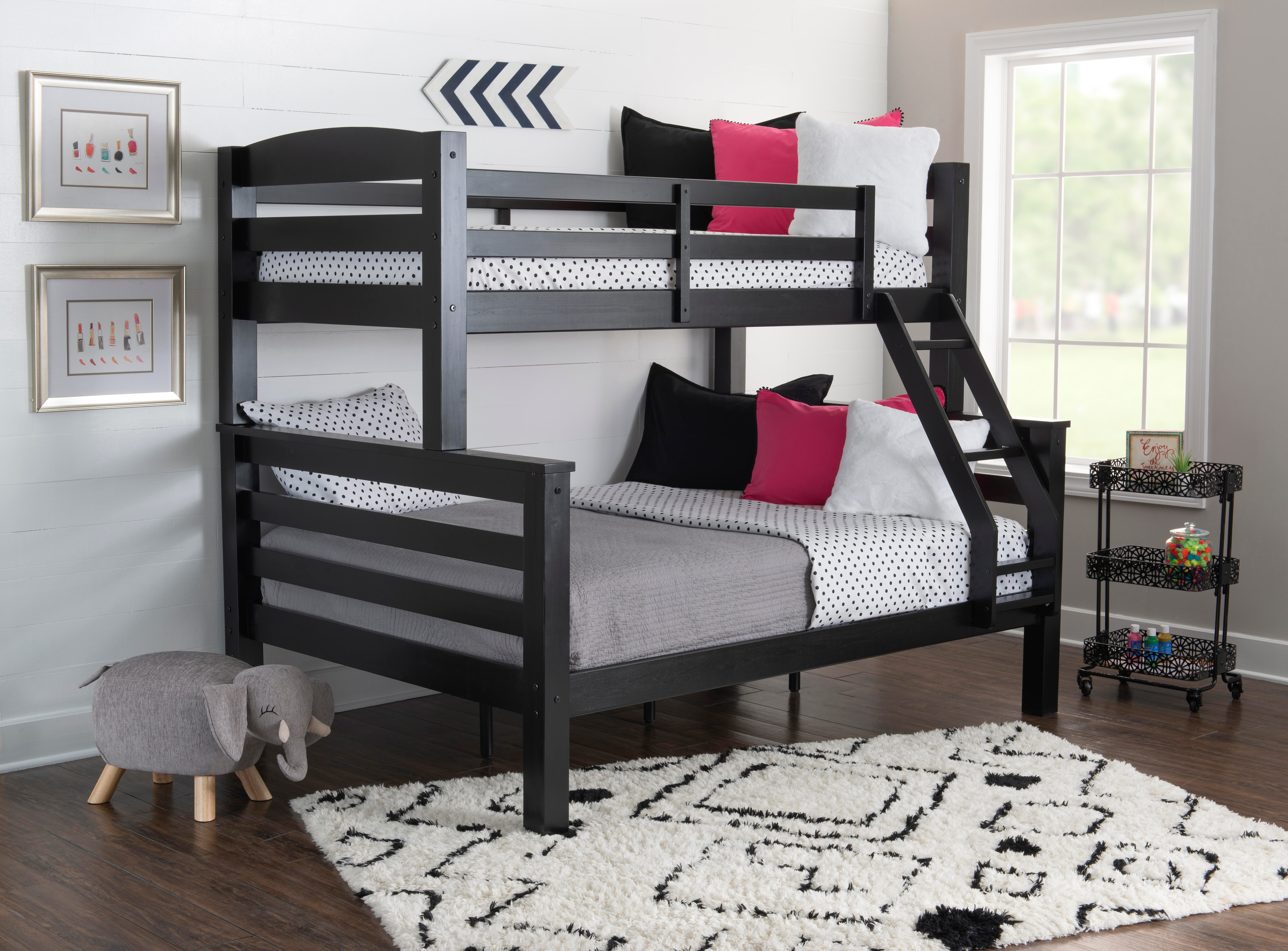 Click here for Linon Cale Black Twin Over Full Bunk Bed prices