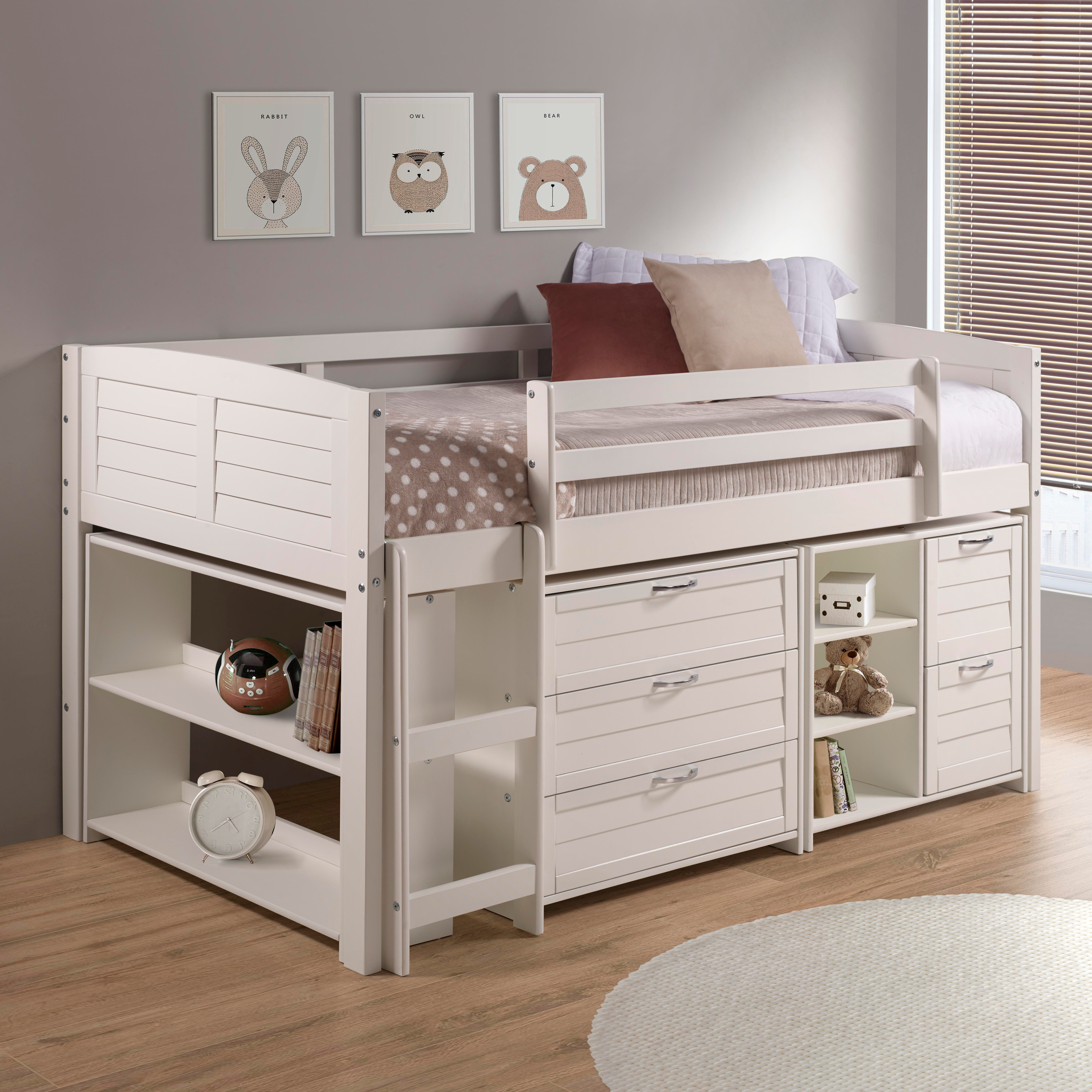 Click here for Donco Kids Louver Twin Modular Loft Bed  White prices